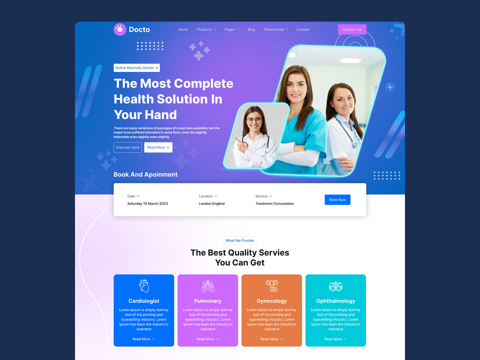 Modern Doctor Booking Platform UI by Omar Faruk on Dribbble