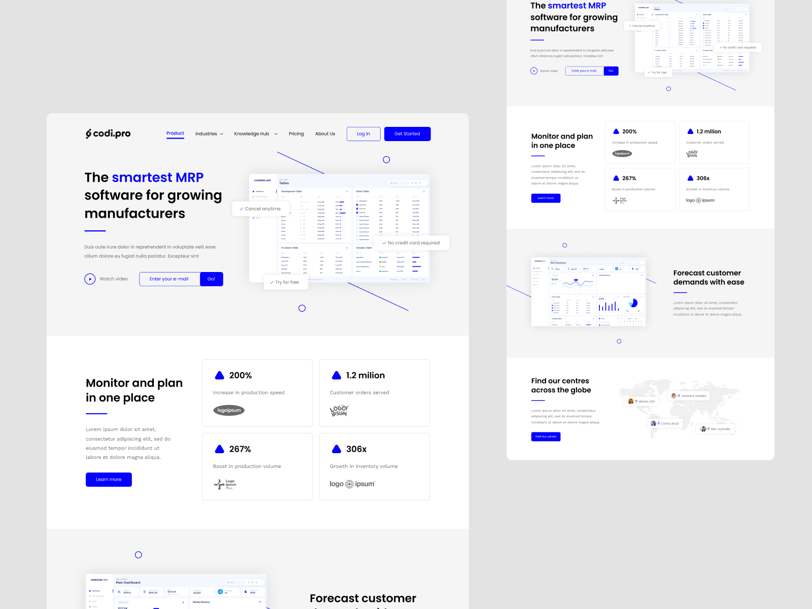 Minimalistic MRP Software SaaS Homepage (Design Concept) by Bianka Pluszczewska for codipro on ...