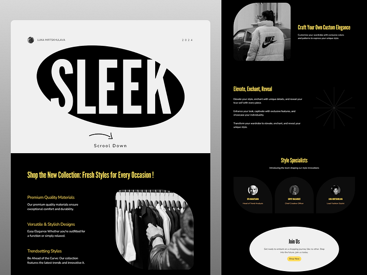 SLEEK - Website Design by Luka Mirtskhulava on Dribbble