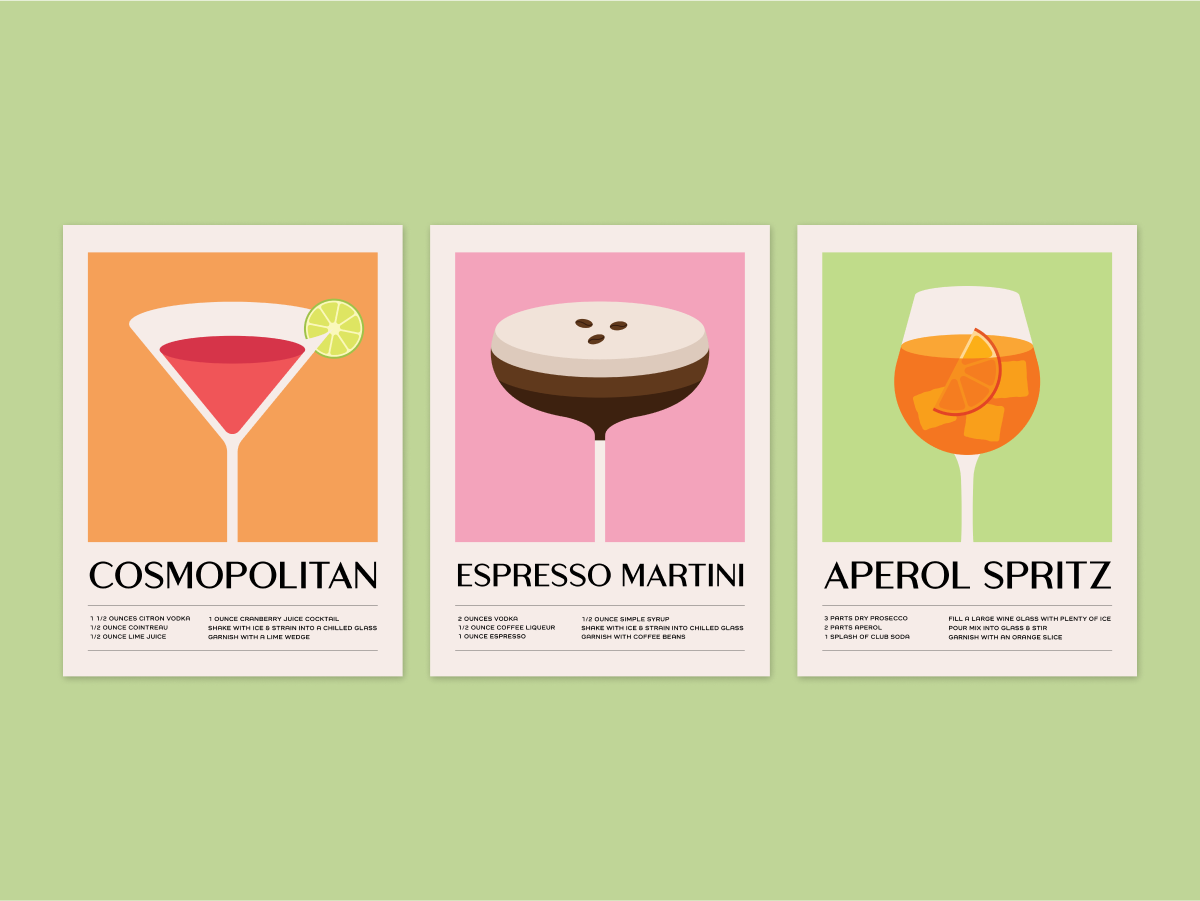 Cocktail Posters by Jessica Wu on Dribbble