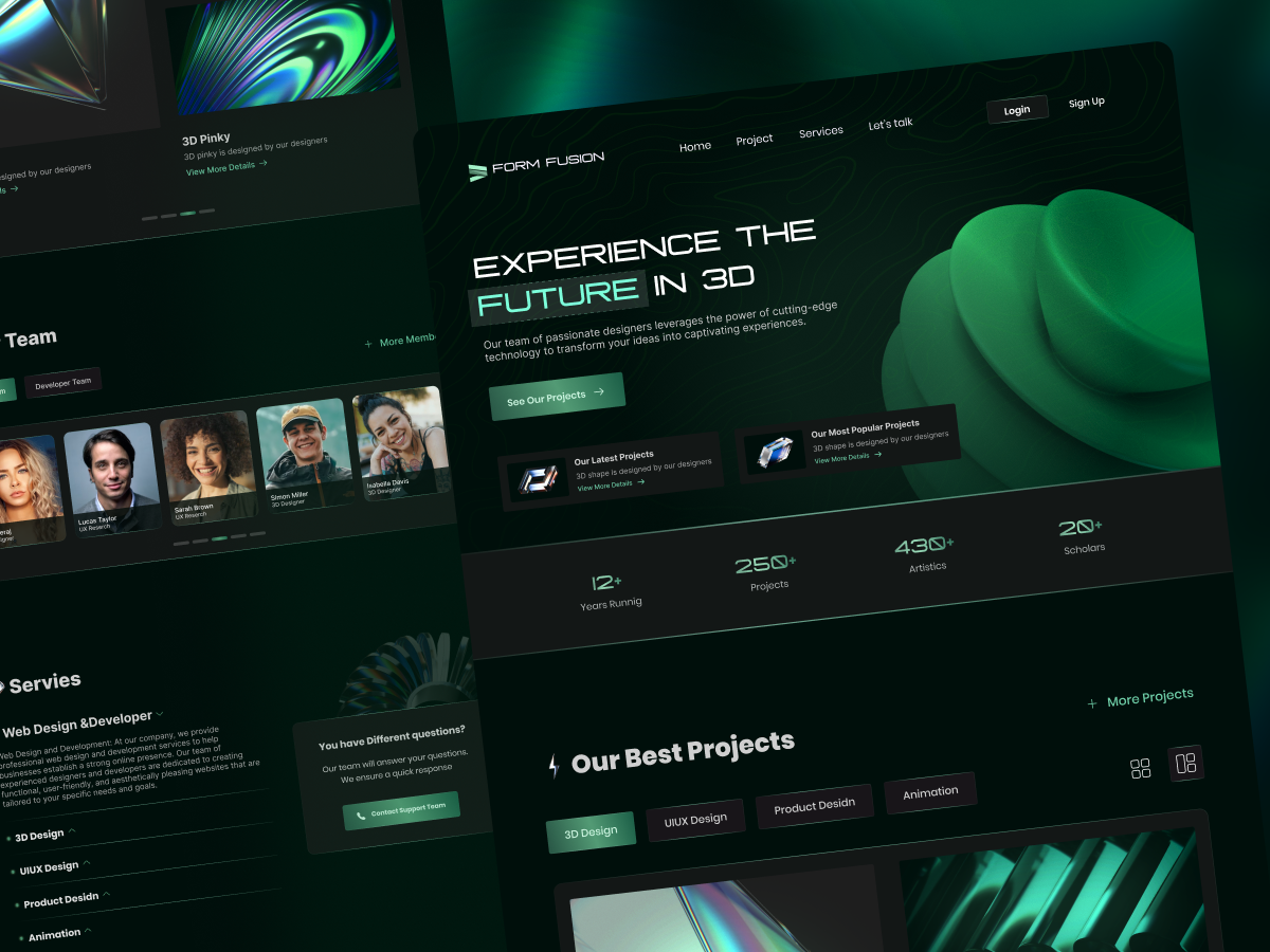 3D Agency Website by Zeinab Ameri on Dribbble