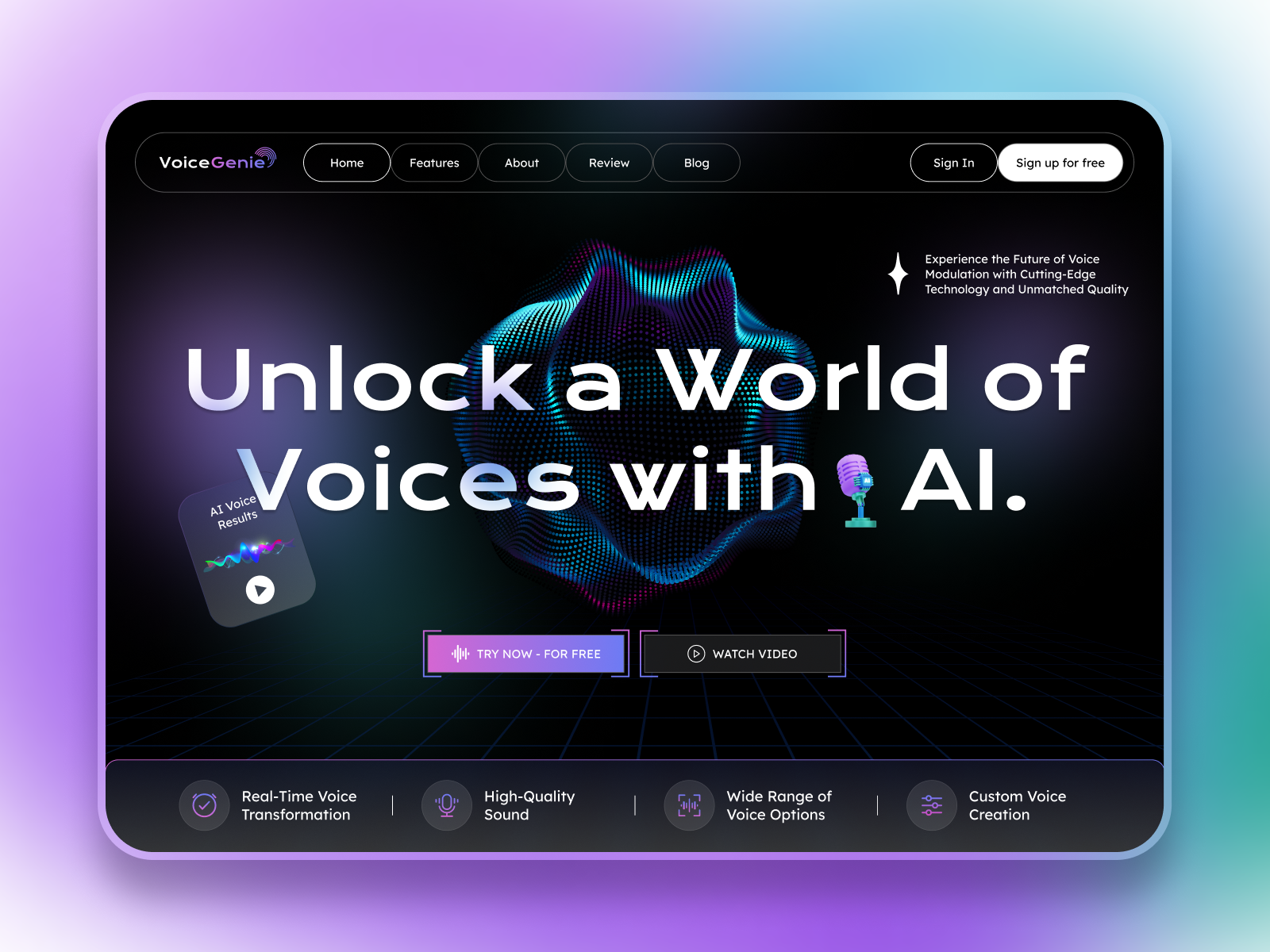VoiceGenie - AI Voice Changer Platform by MQoS UI/UX for MultiQoS on ...