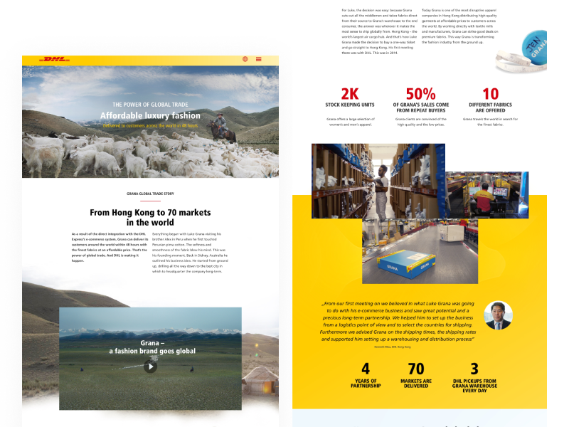 DHL Campaign Landingpage by Rebecca on Dribbble