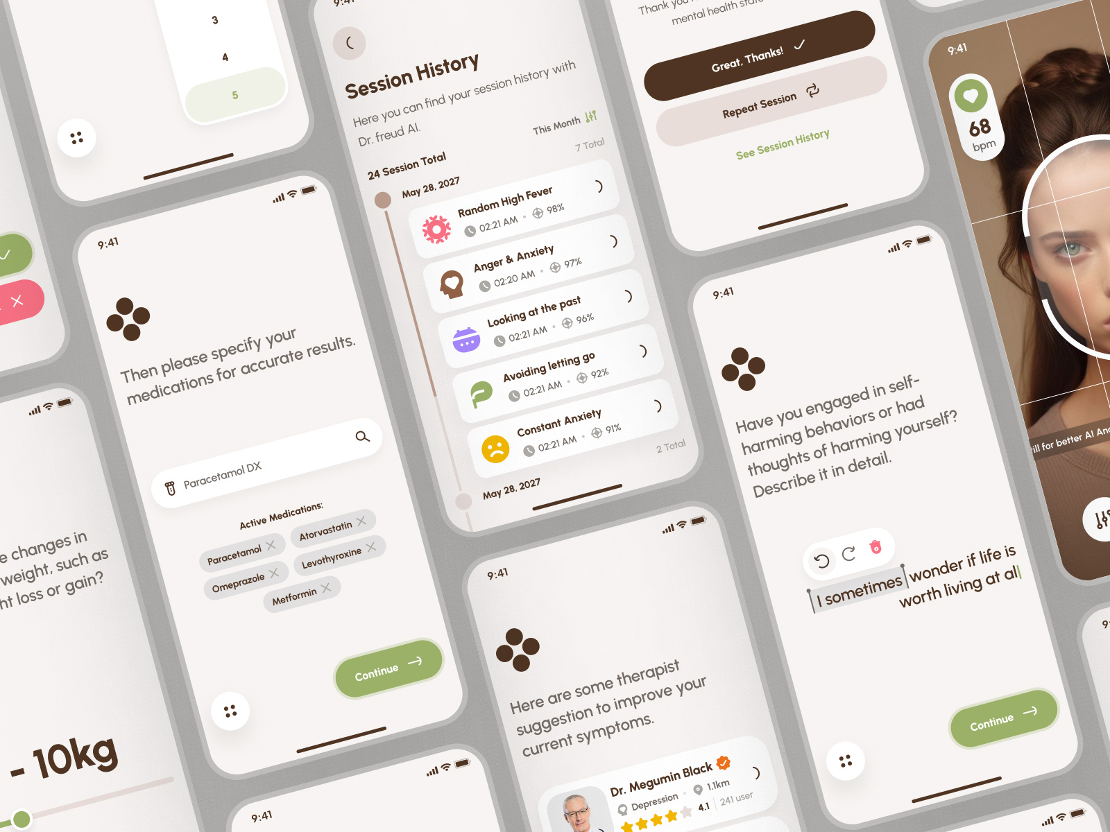 freud: AI Mental Health App | Mindfulness Tracker Widget Card UI by ...