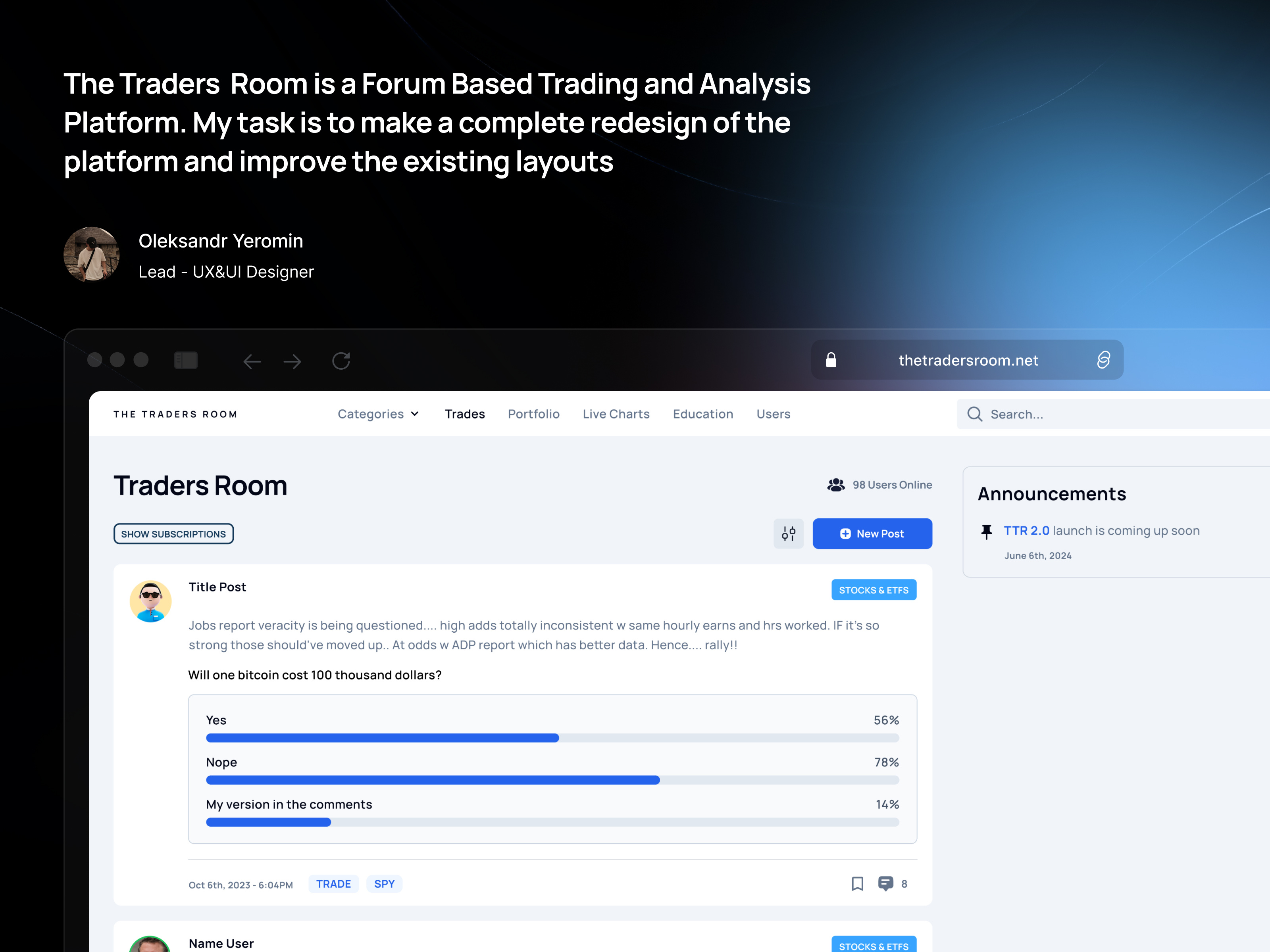 Traders Room Platfrom · UX&UI Design by Oleksandr Yeromin ® on Dribbble