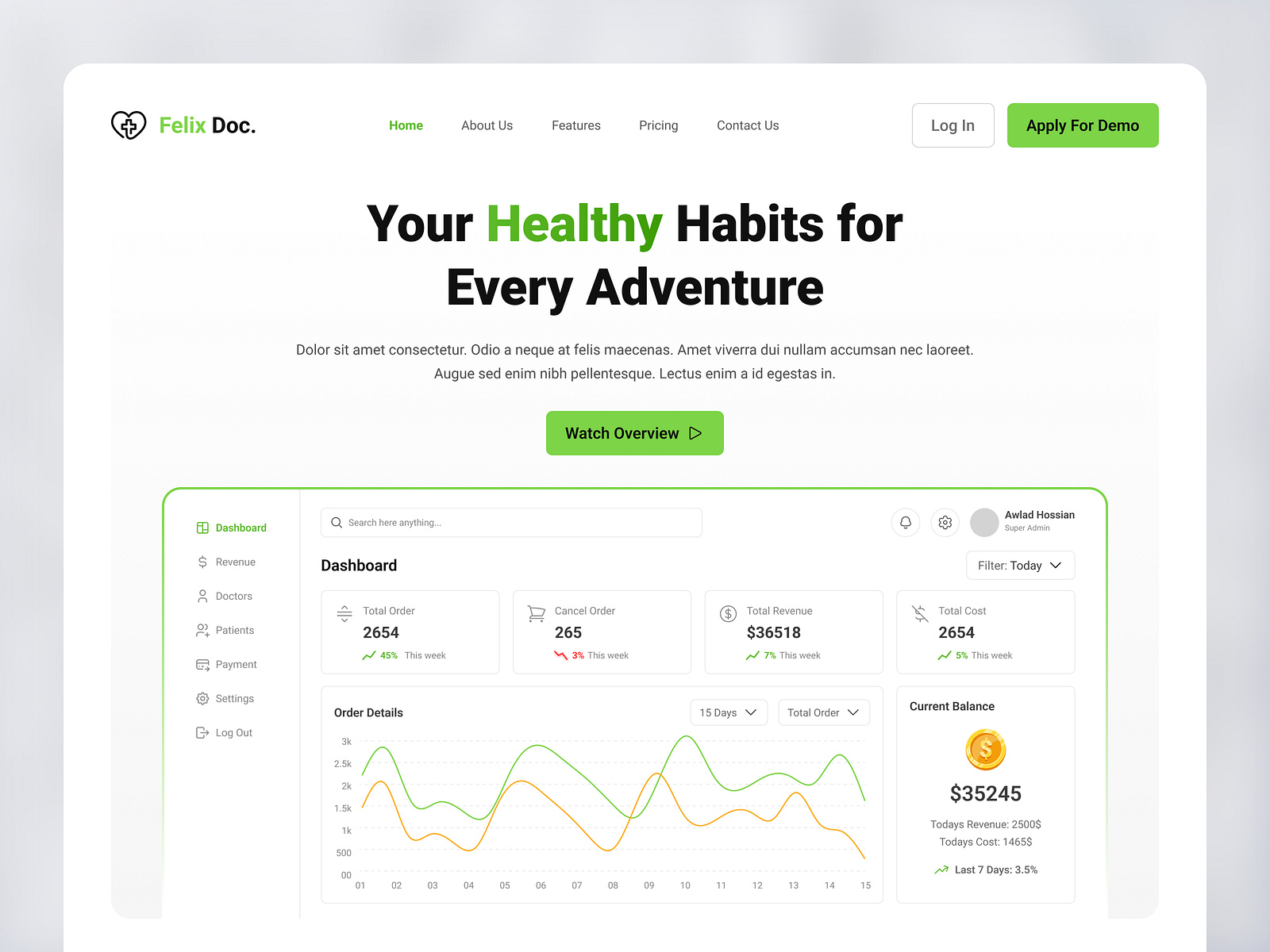 Felix Doc Saas Landing Page Design by Awlad Hossain on Dribbble