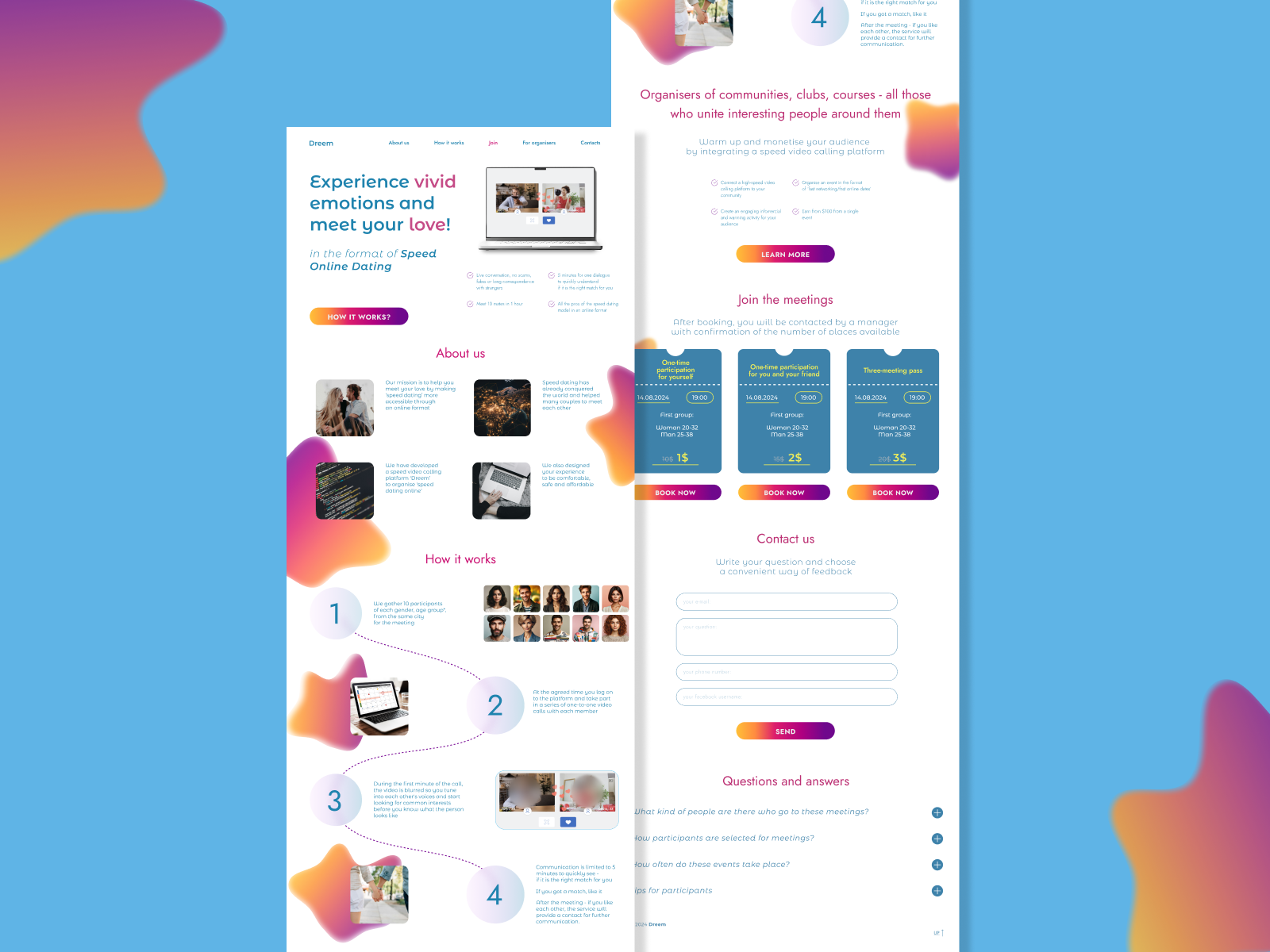 Landing for the speed dating platform by Ewa Andrzejewska on Dribbble