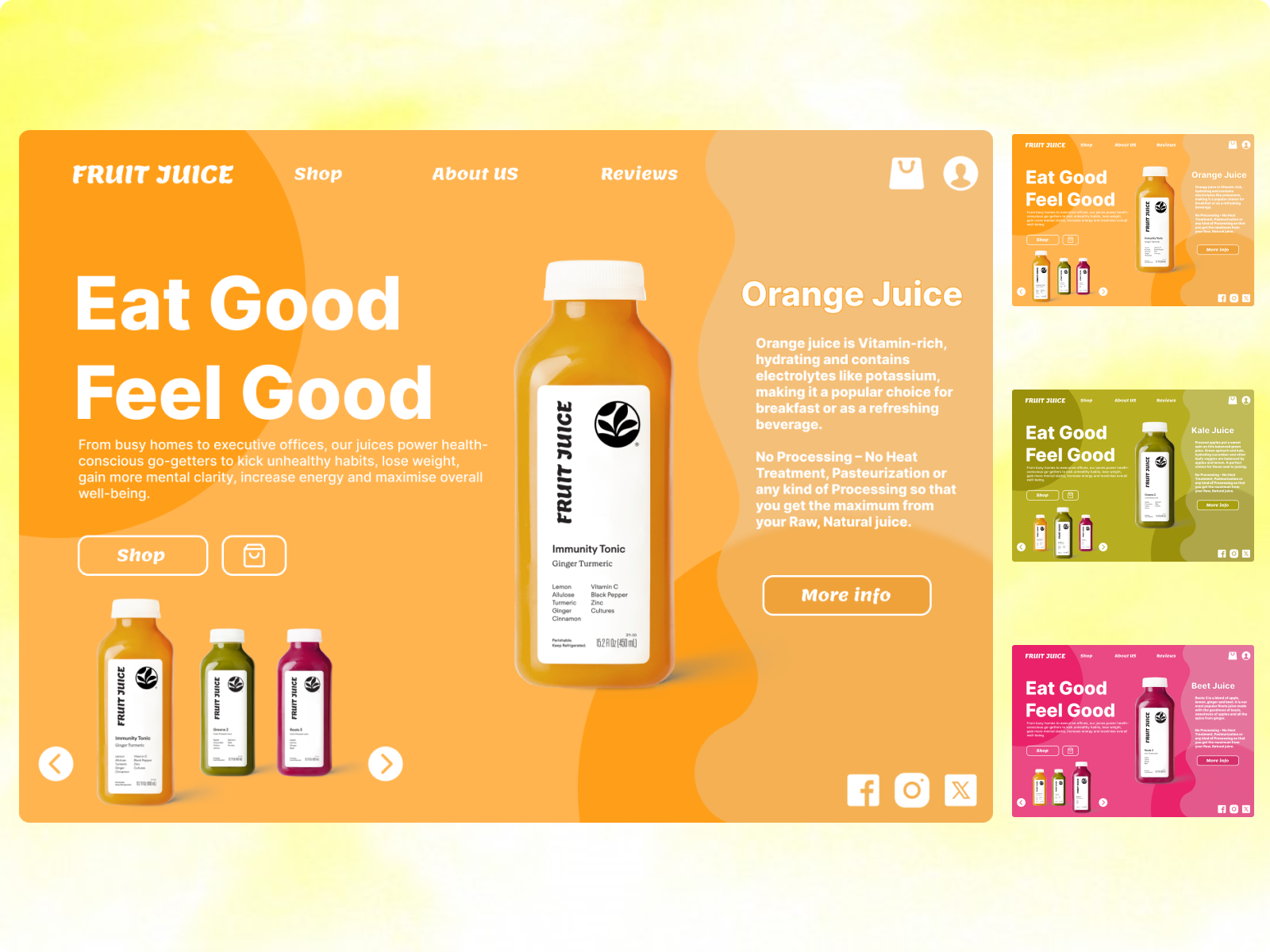Healthy Beverage Website by Zahra Hoseini on Dribbble