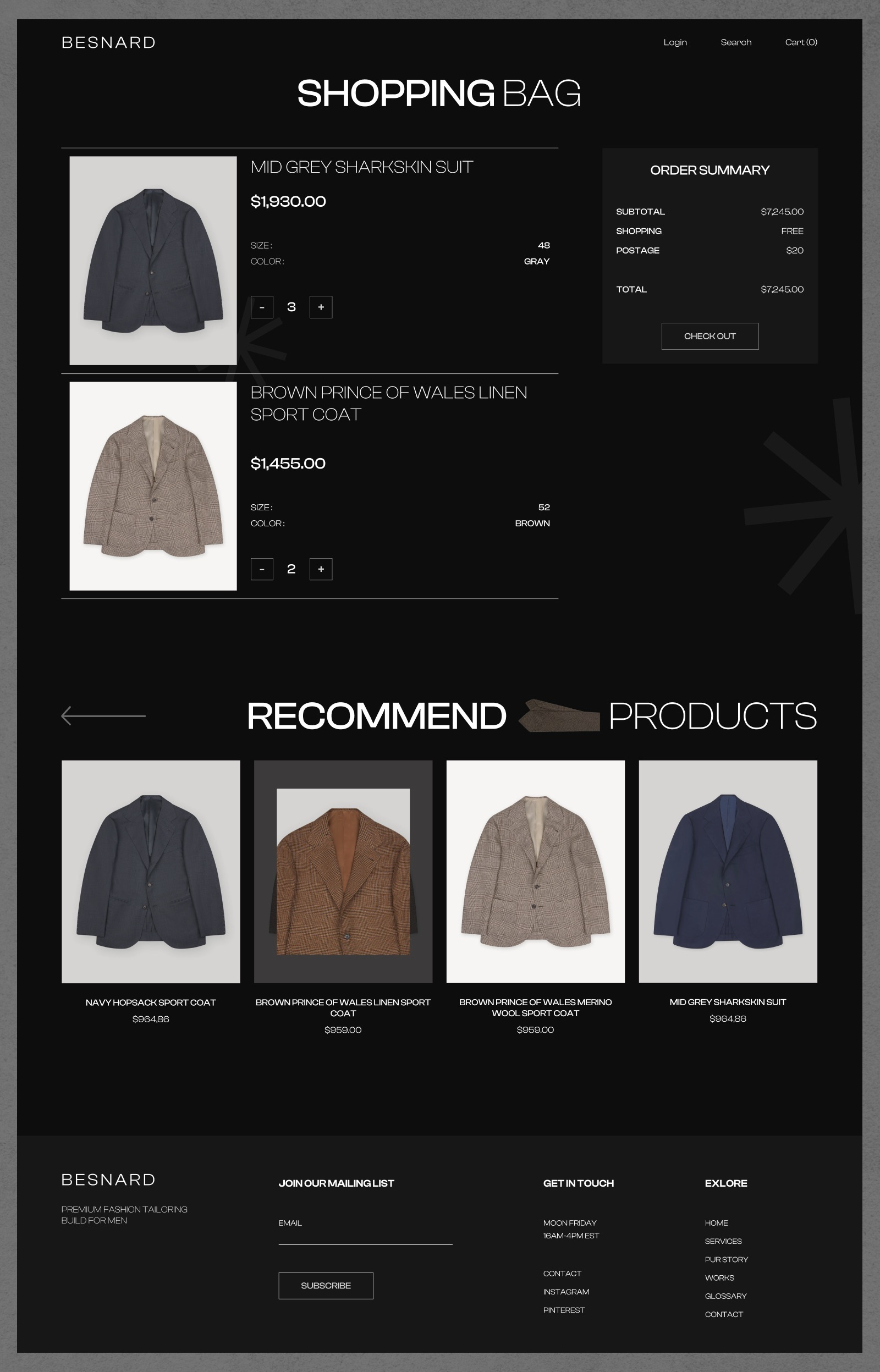 Besnard - Luxury Bold Minimalist Fashion Ecommerce Website Cart by LAIN ...