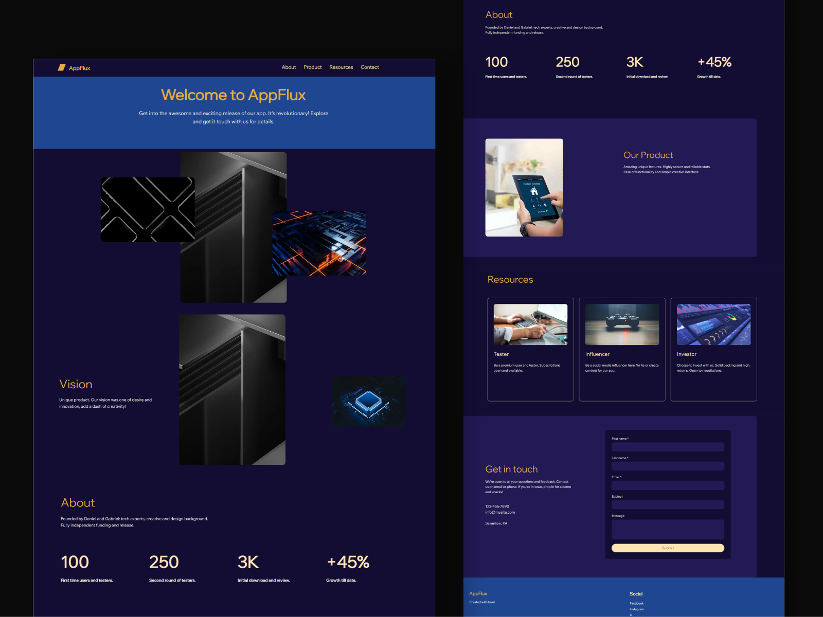AppFlux landing page design by Benjamin Daniel on Dribbble