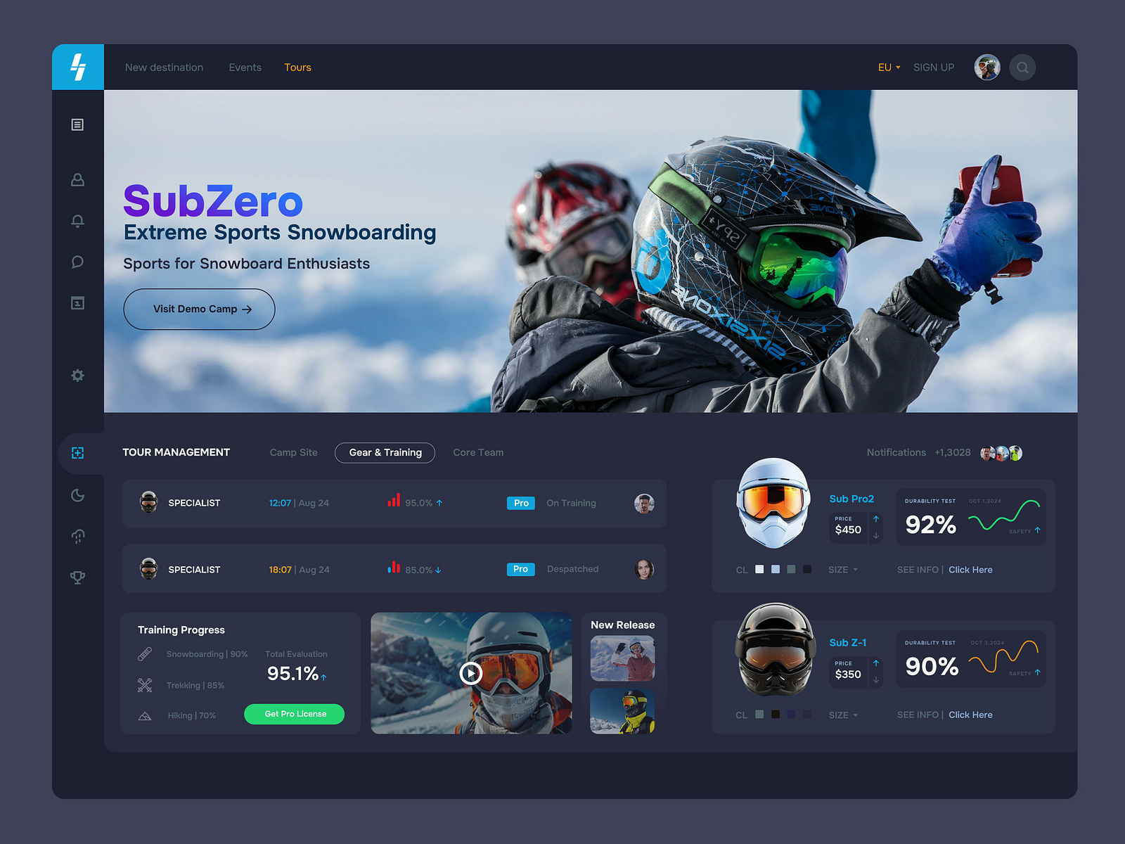 Extreme Sports UI/design by adcgenX on Dribbble