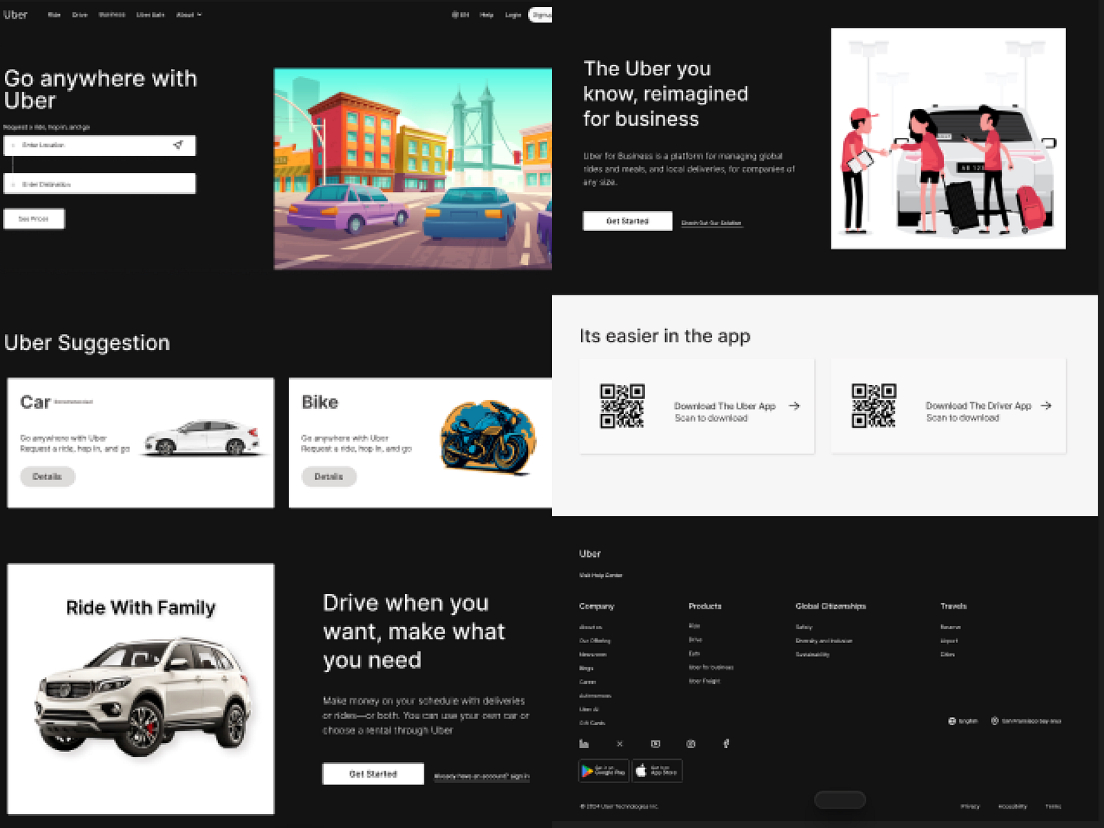 Uber Website Redesign (Landing page) with animation by zia ullah on ...