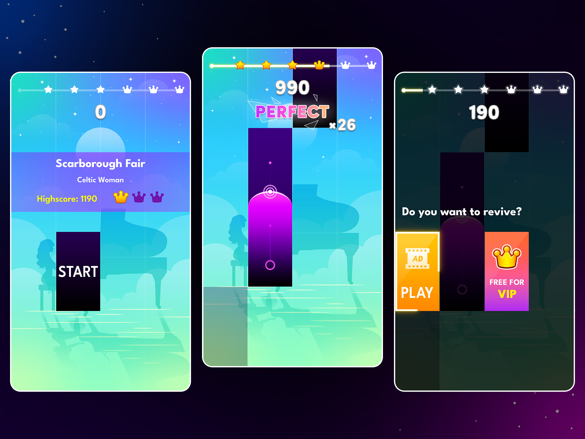 Piano Perfect Tiles: UI/UX by Alien3287 on Dribbble