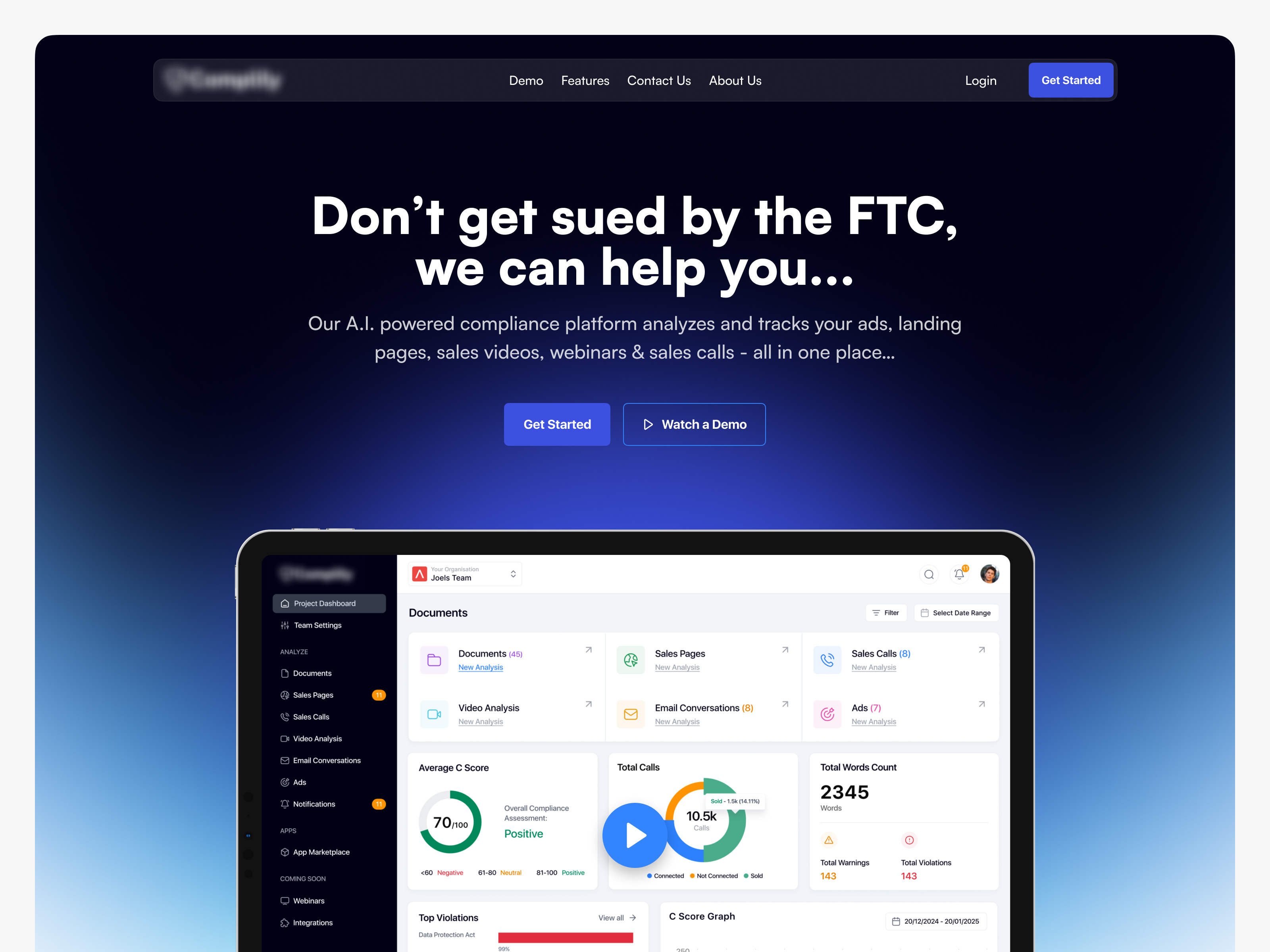 AI-Powered Compliance Platform SaaS Landing Page | Fibo Studio by Fibo Studio - SaaS & Mobile ...