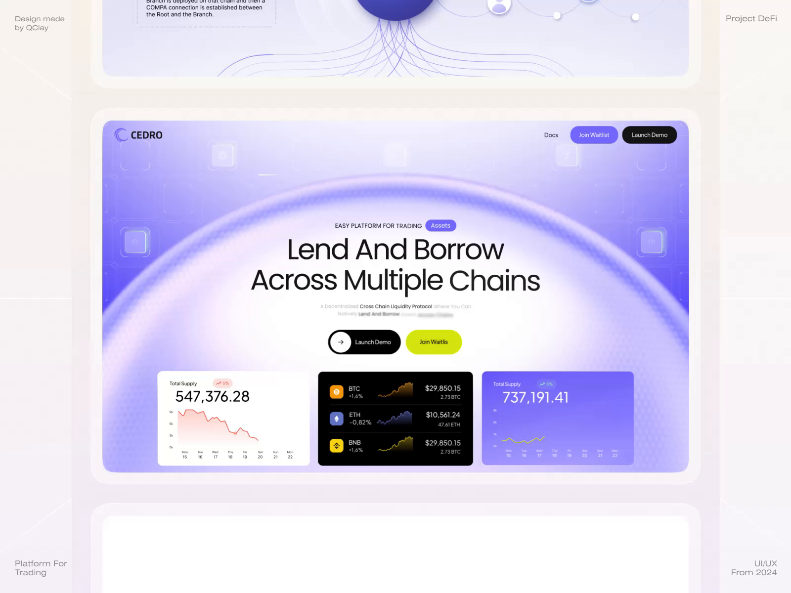 Crypto Platform Design Landing Page by Levi Wilson for QClay on Dribbble