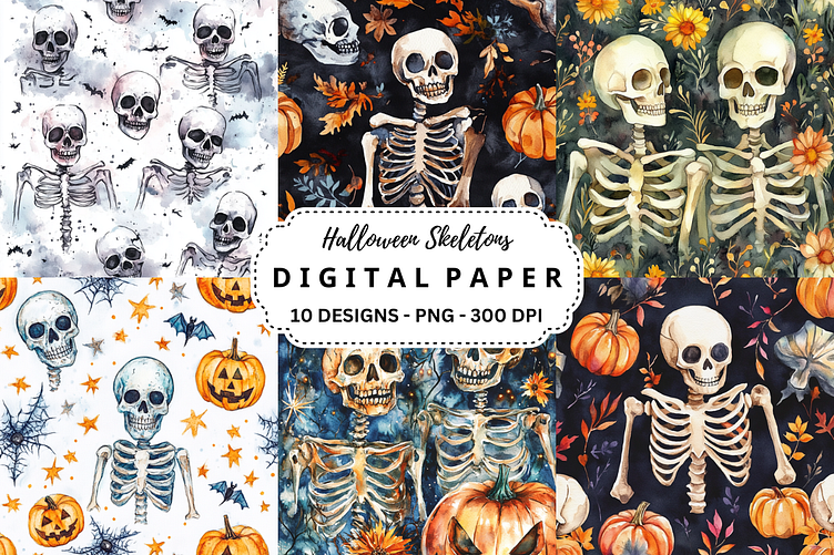 Halloween Skeletons Backgrounds Paper by Adrian on Dribbble