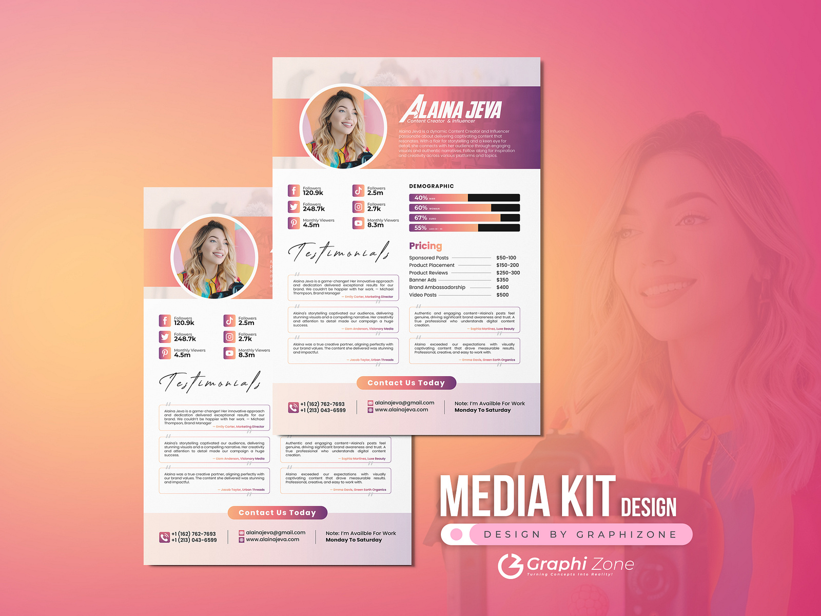Media kit design / Epk design / Press kit / One sheet / Flyer by Graphi ...