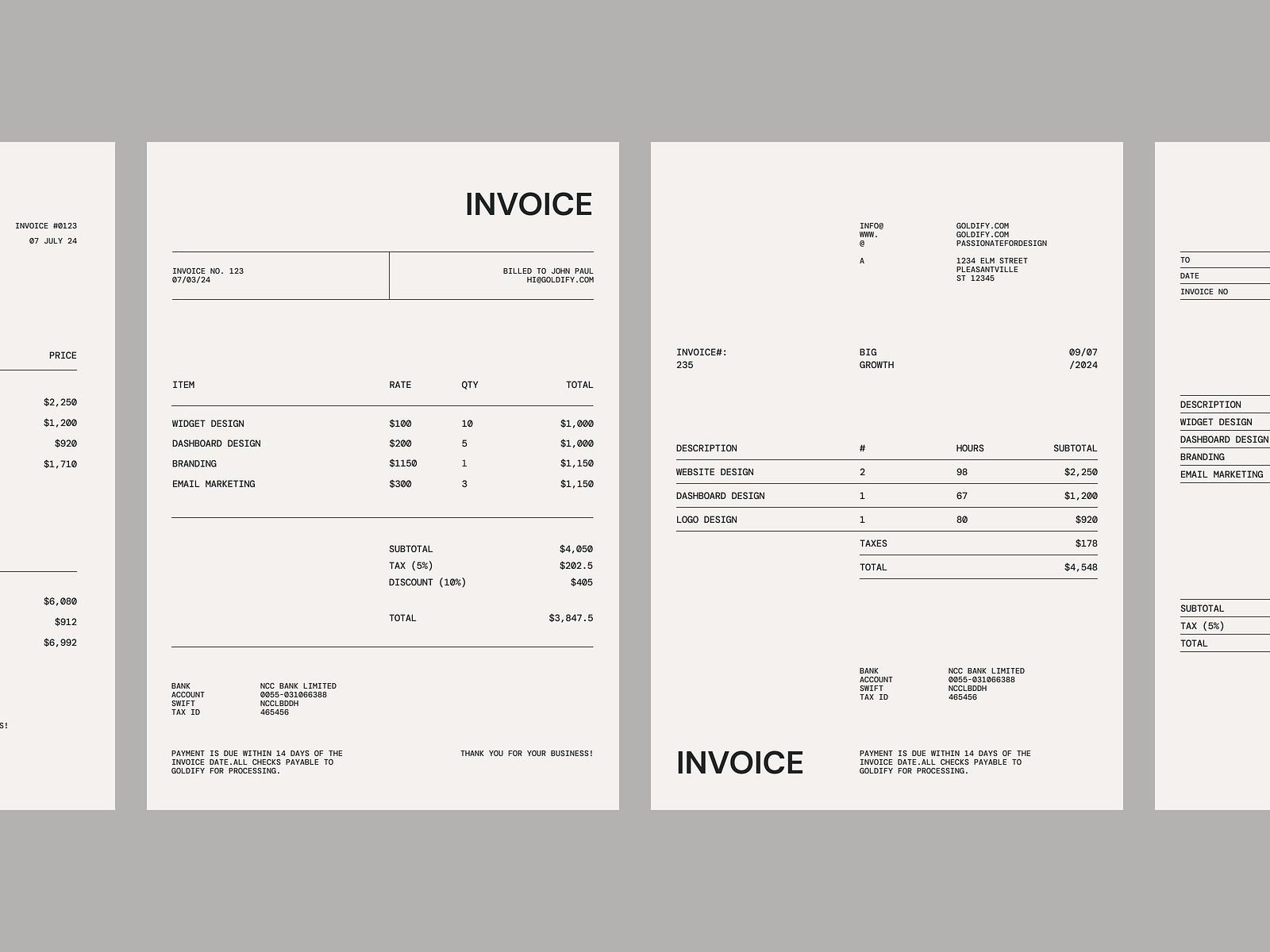 Invoice Template by Kawsar Ahmed on Dribbble