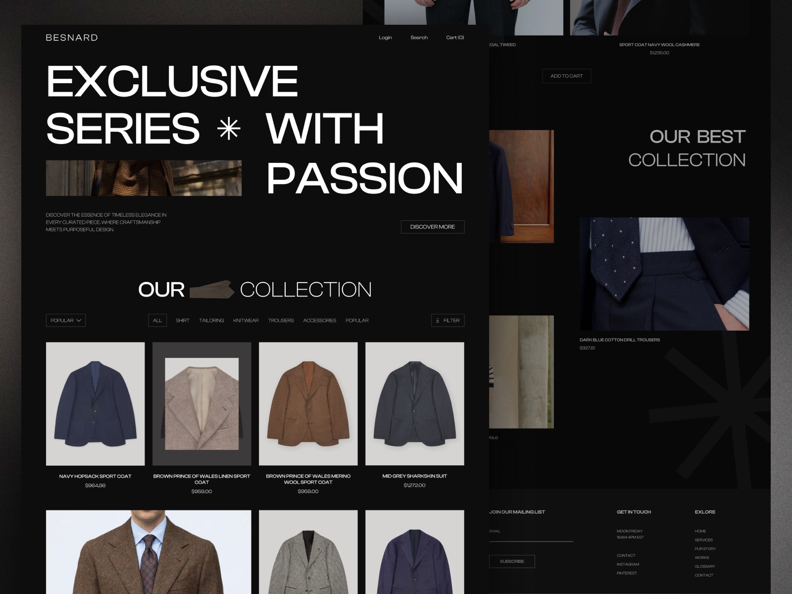 Besnard - Fashion Ecommerce Minimalist Modern Website Collection by ...