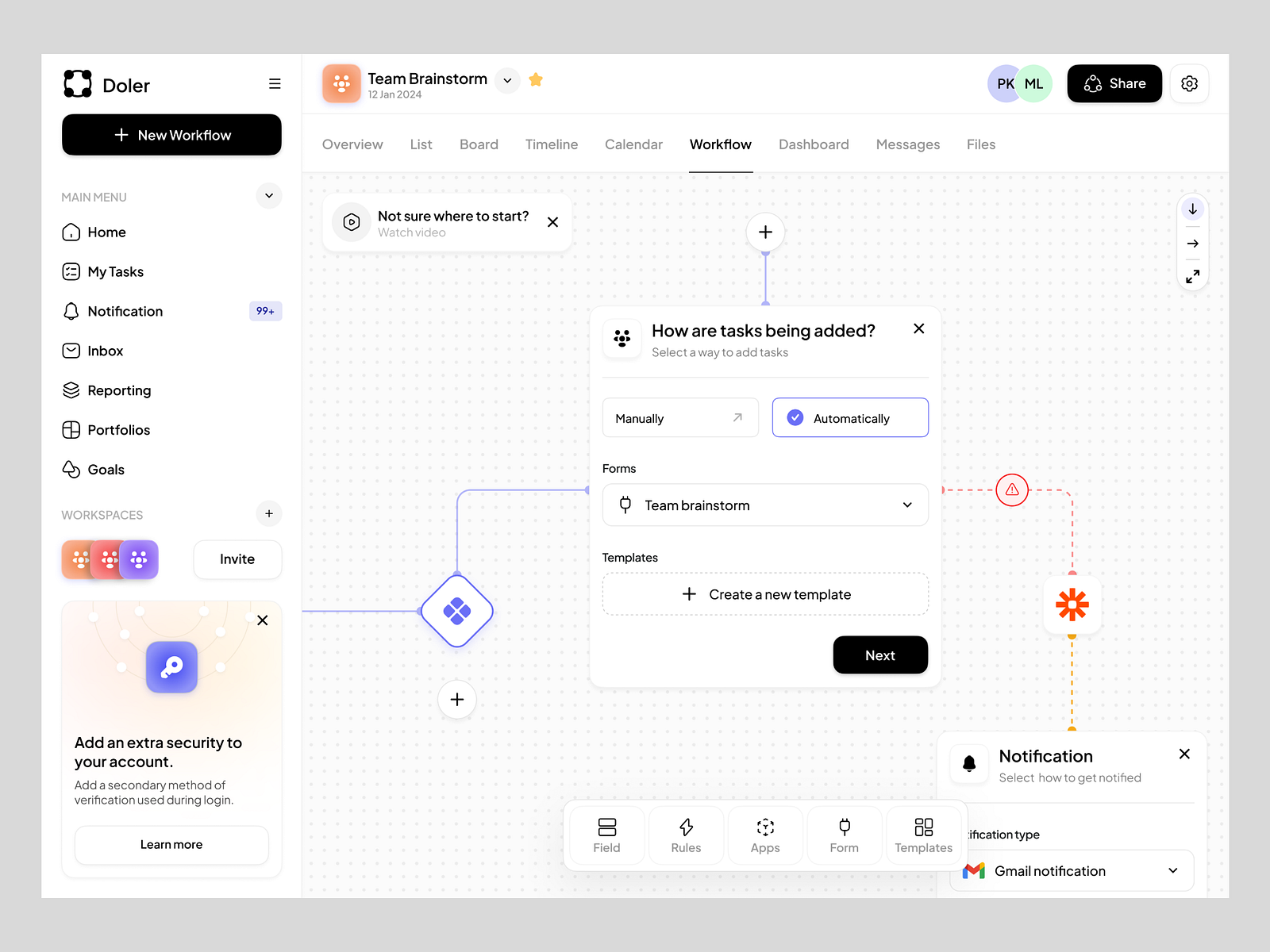 Dashboard design for automation tool by Badi for Get Unlimited on Dribbble