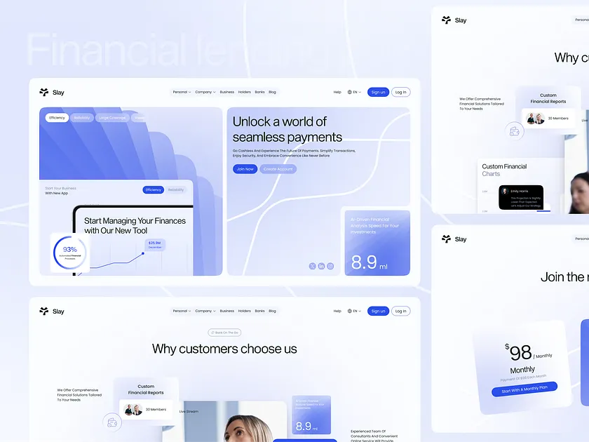 Digital Banking Landing Page Website by Bogdan Falin for QClay on Dribbble