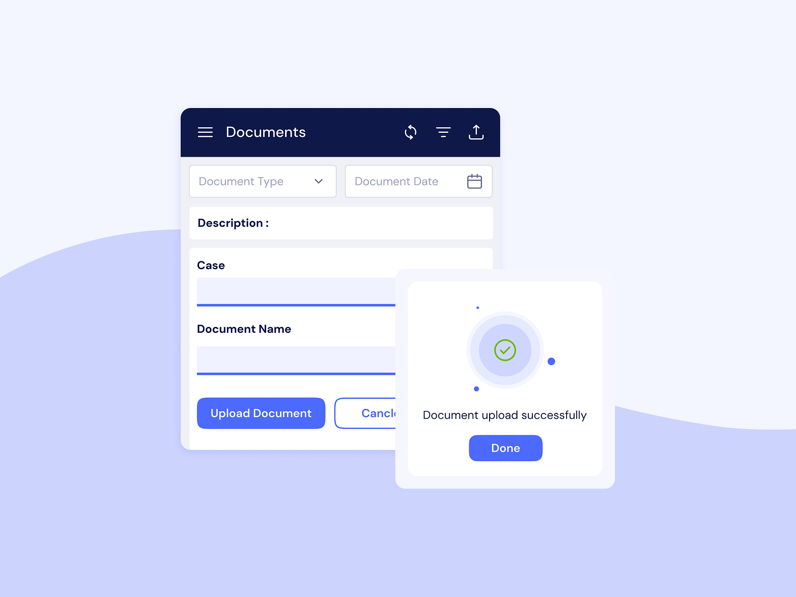 Document Upload UI Design for Legal Workflow by Jalak Desai on Dribbble