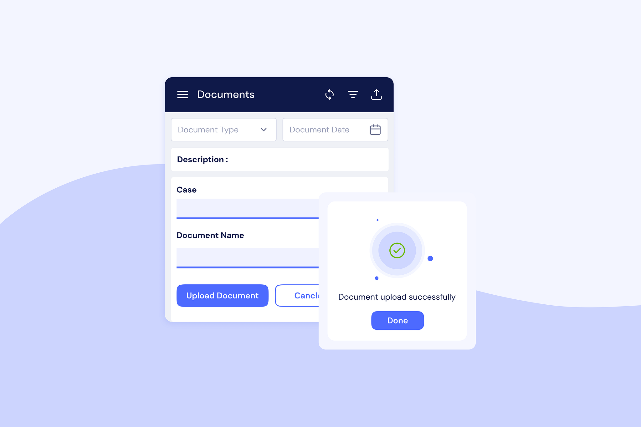 Document Upload UI Design for Legal Workflow by Jalak Desai on Dribbble