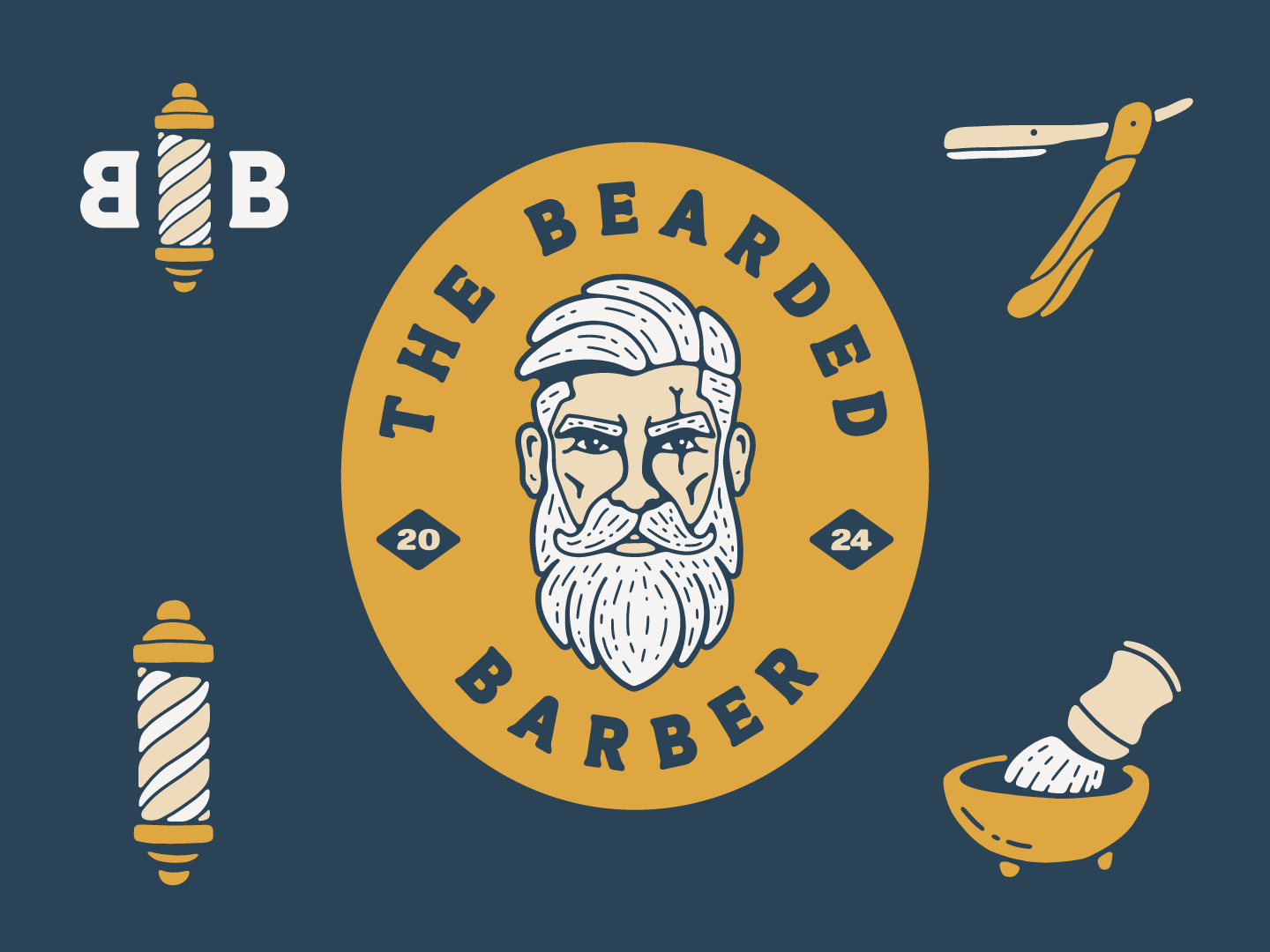 The Bearded Barber by Shaun Binneboese on Dribbble
