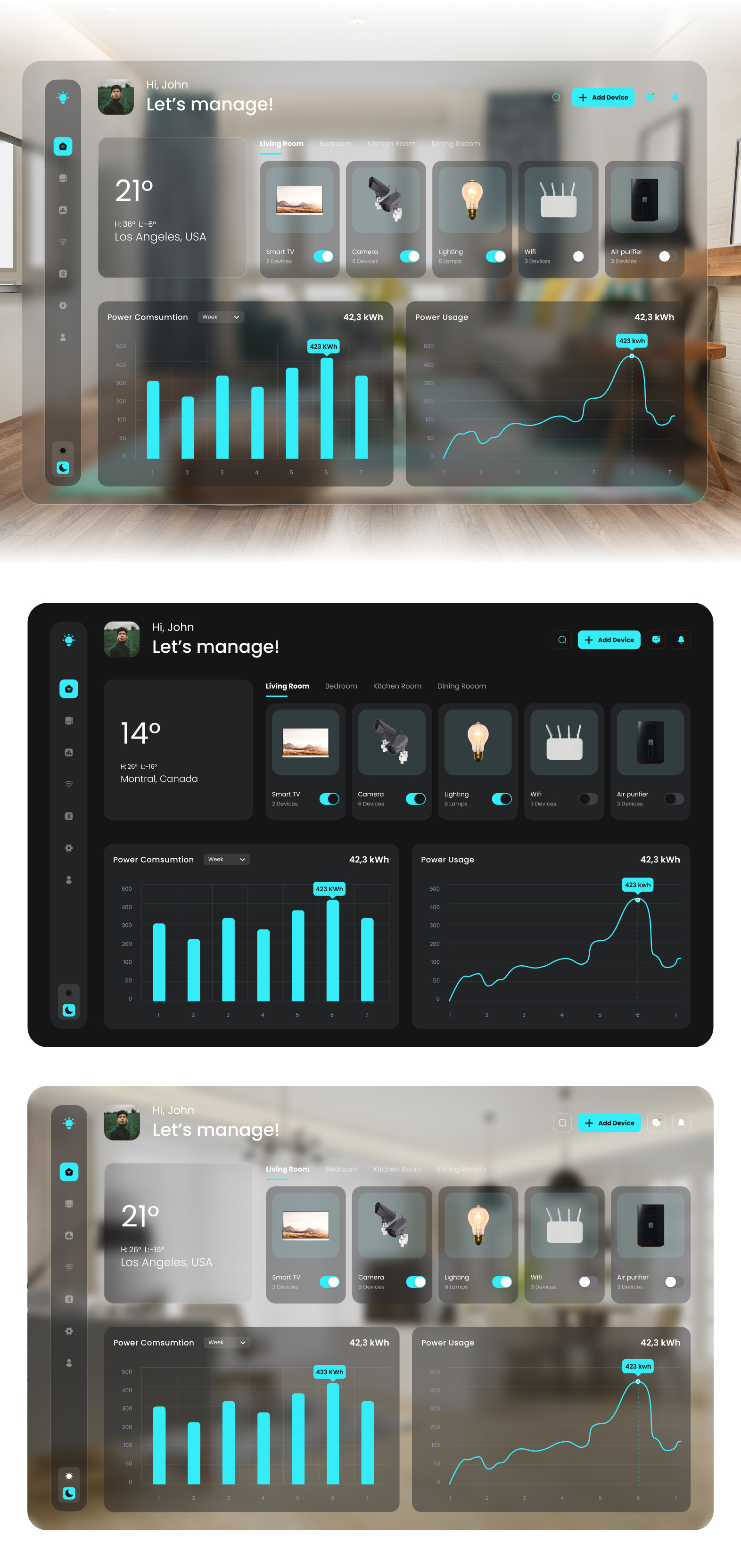 Smart Home Dashboard UI Design by Design Wizard on Dribbble