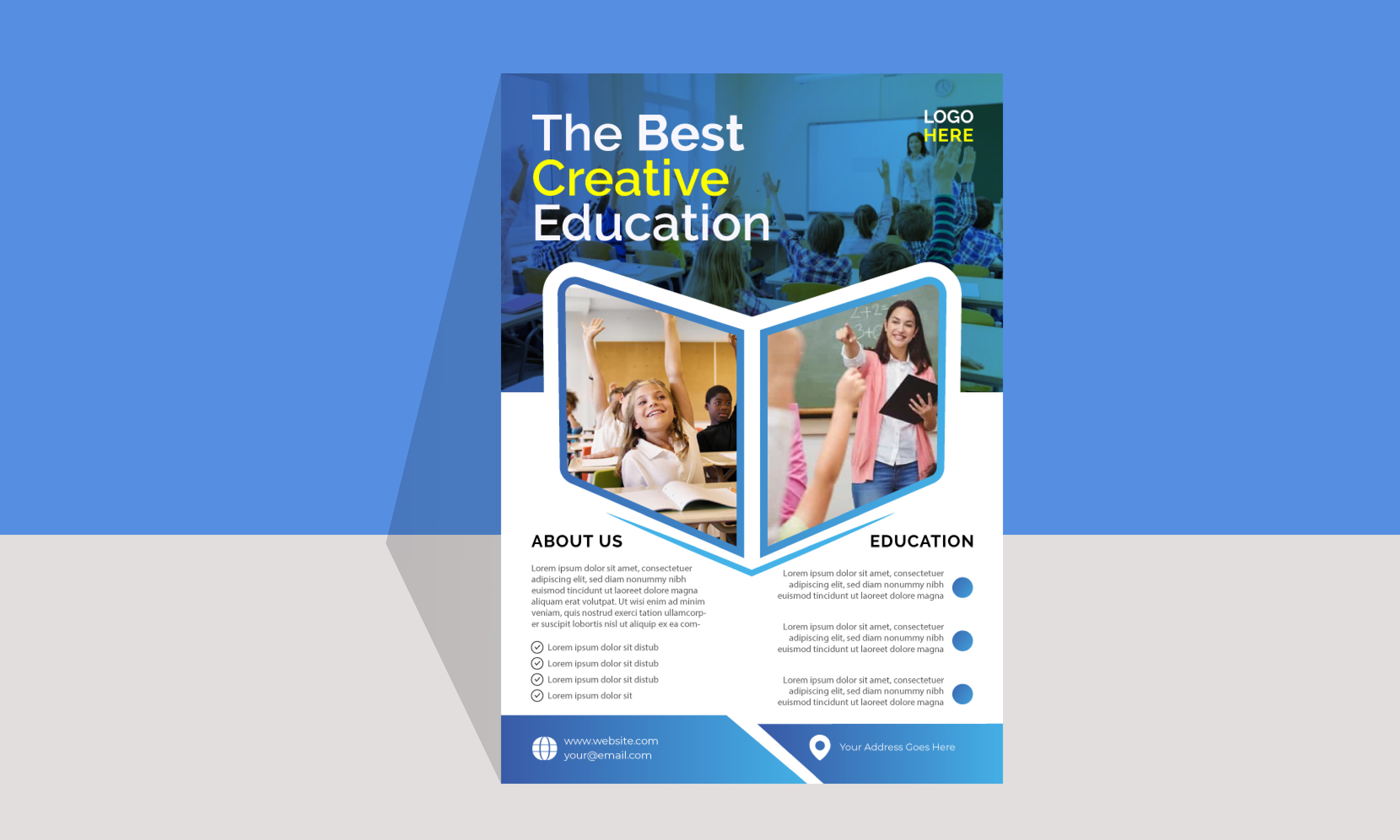 Education Flyer Design Template | Free School Flyer Download. by Salman ...