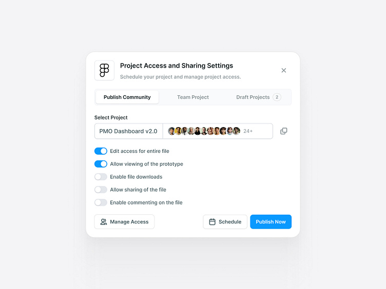 Component - Project Access & Sharing by Wase Ali on Dribbble