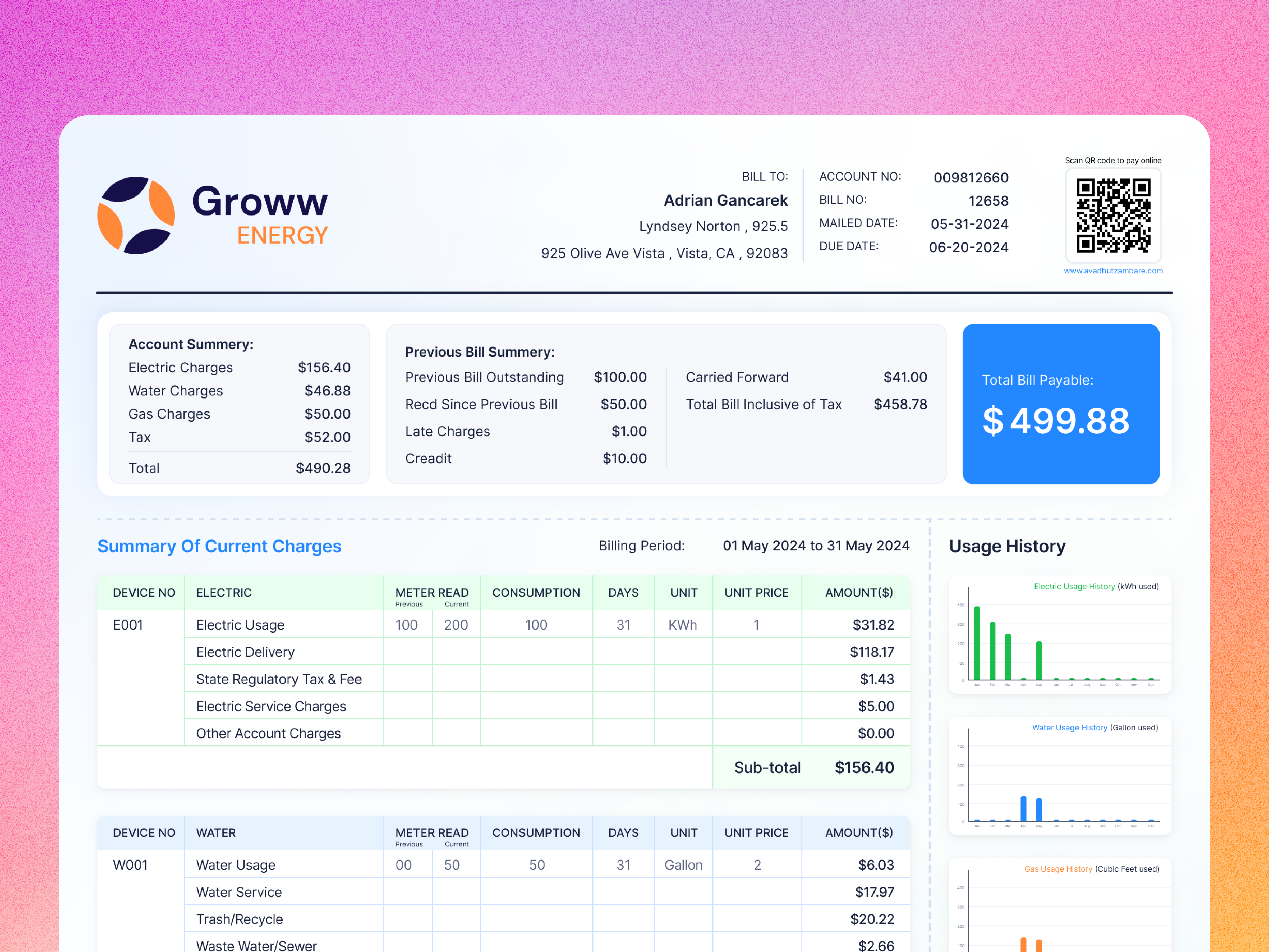 Browse thousands of Utility Bill images for design inspiration | Dribbble