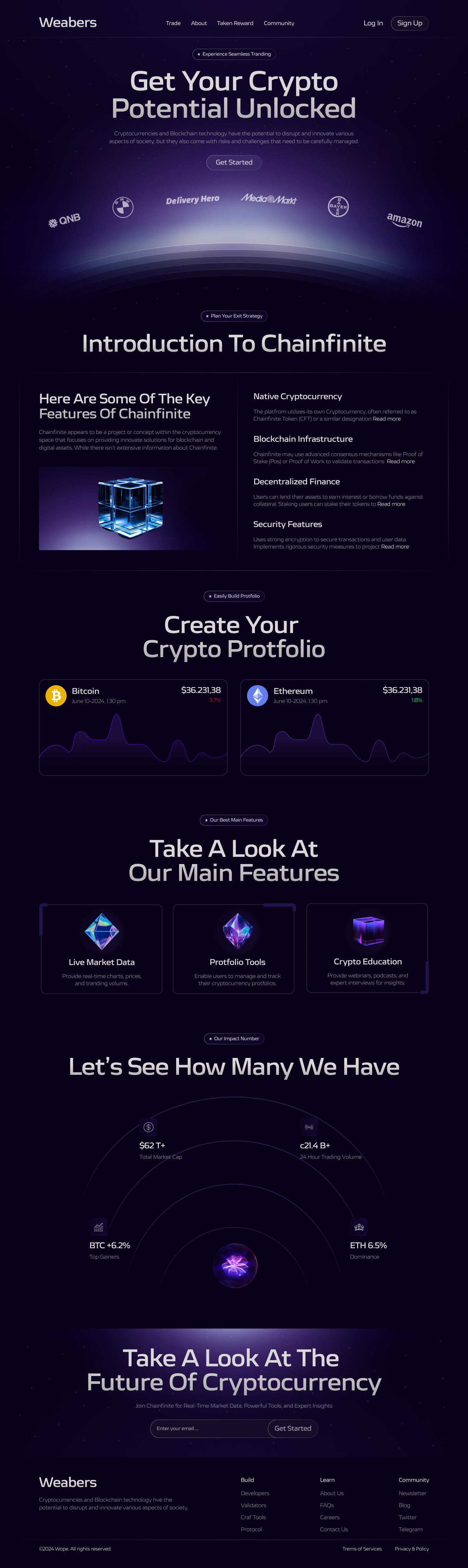 Chainfire - Crypto Token Landing Page UI by Nirob Dey for Weabers® on ...