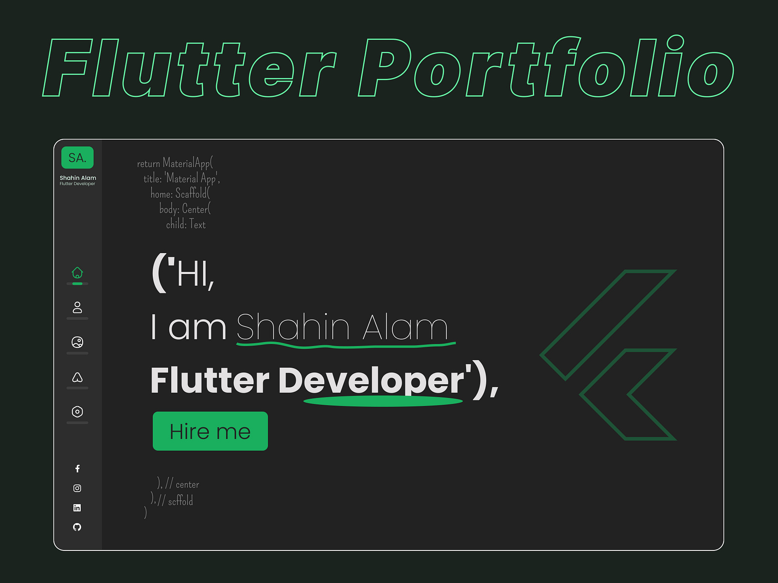 Flutter portfolio by Shahin Alam on Dribbble