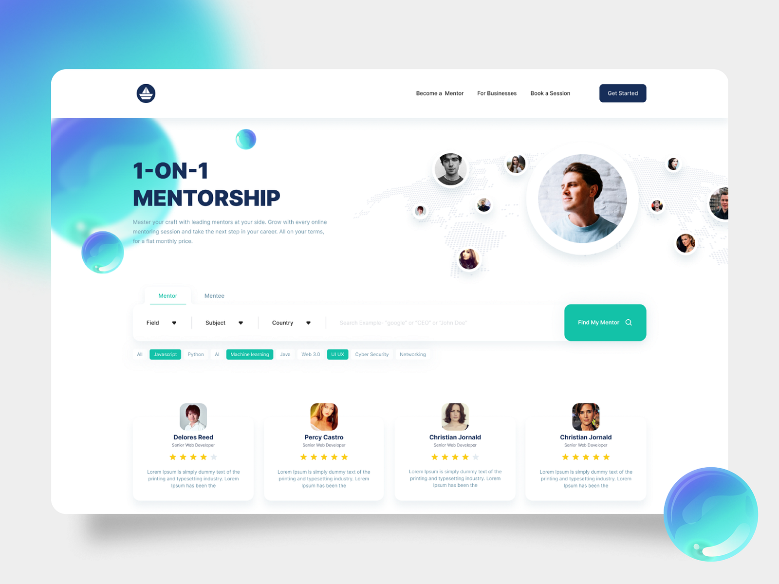 Mentorship Website Landing Design by Mohammad Sifat on Dribbble