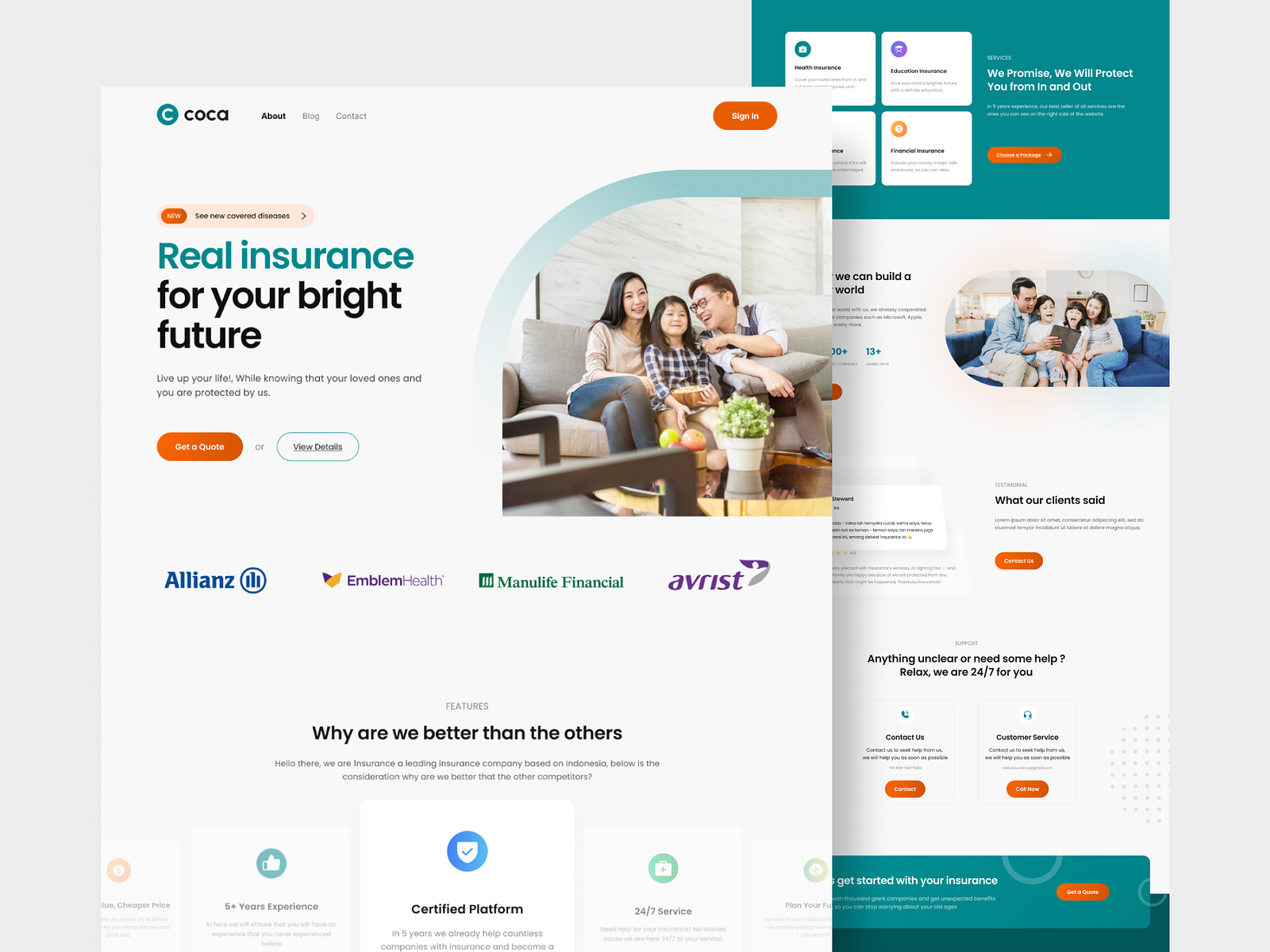 Insurance Company Website Design by Mohammad Sifat on Dribbble