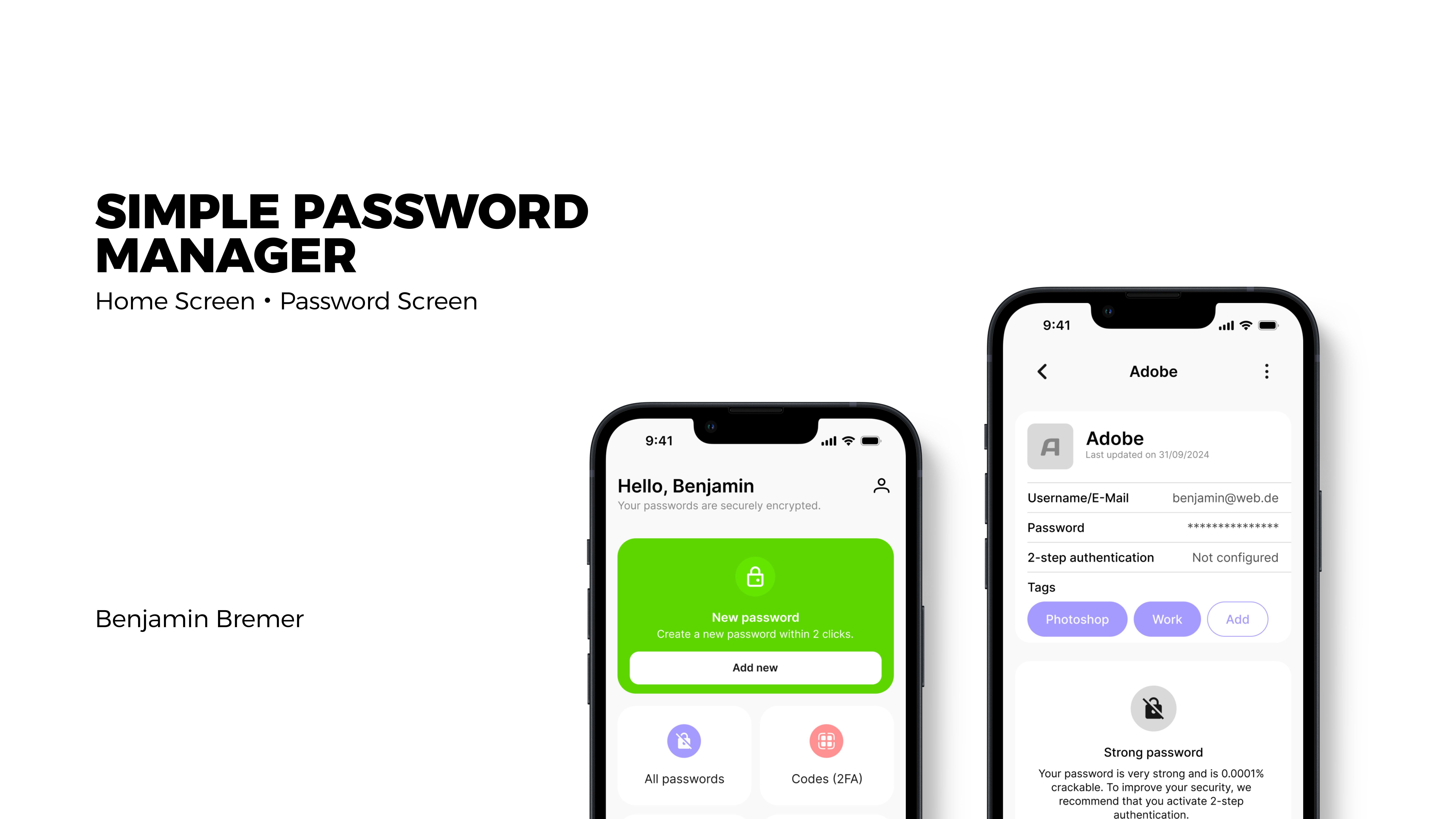 Simple Password Manager by Benjamin on Dribbble
