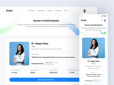 Doctor Profile UI designs, themes, templates and downloadable graphic ...