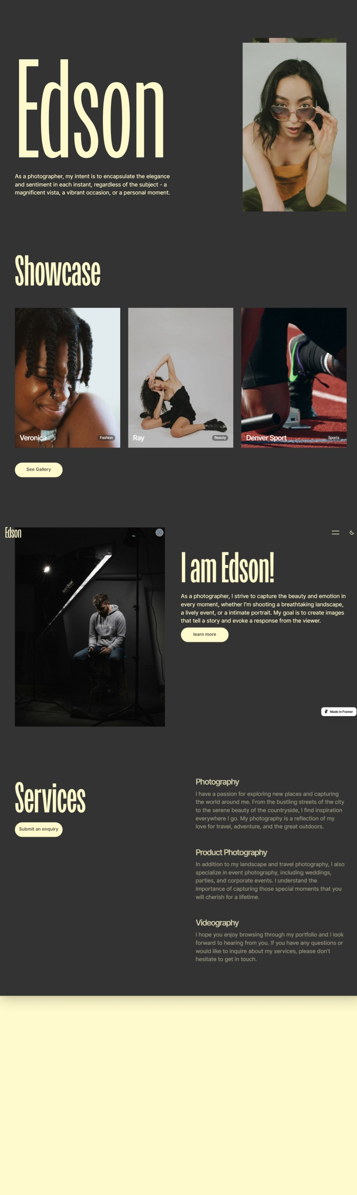 Edson Portfolio Template by thegeneralyst on Dribbble
