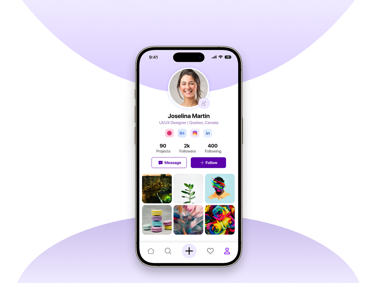 Daily UI 005 - User Profile Design by Dhruvi Dhamecha on Dribbble