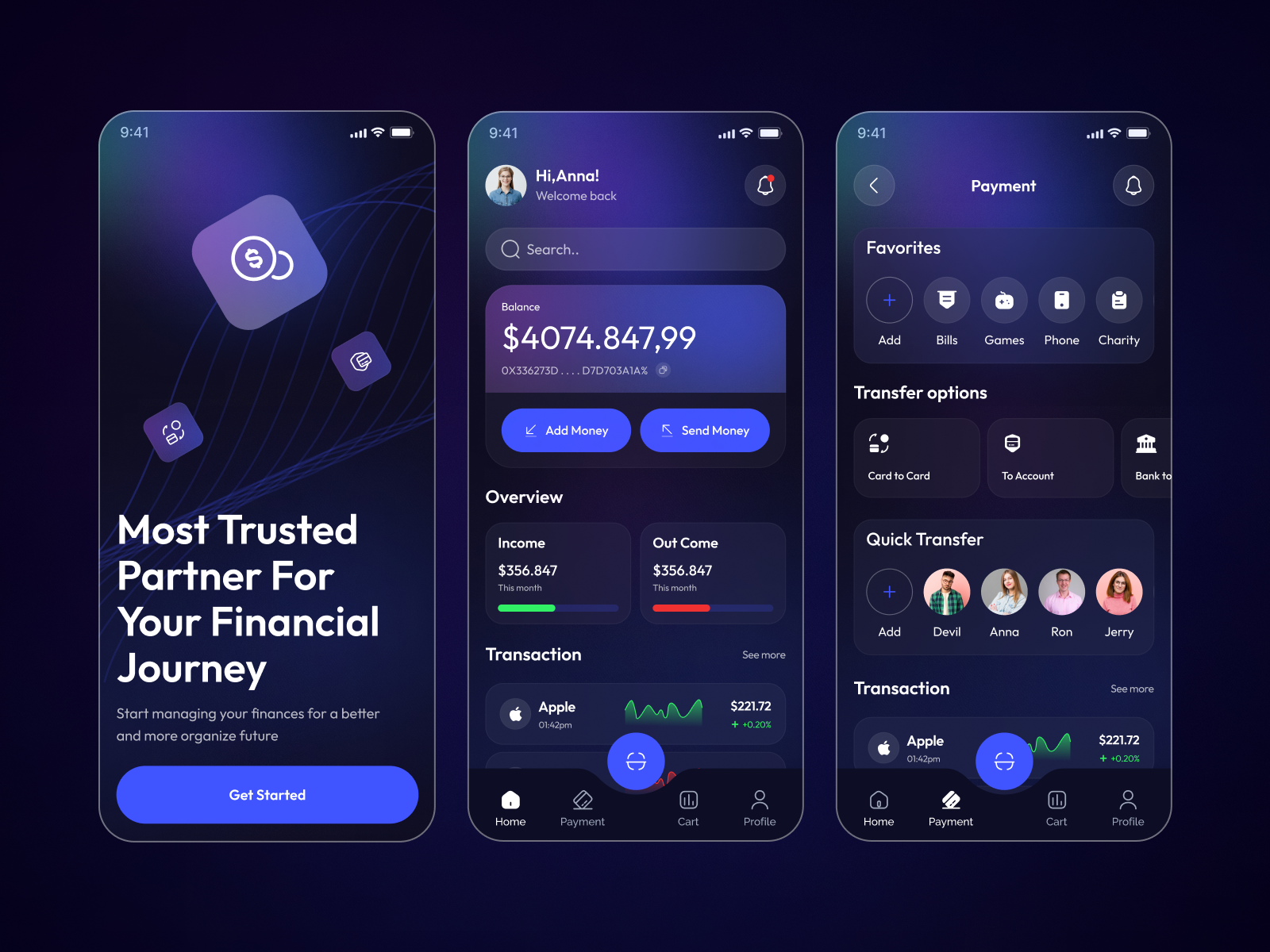 Wallet App Design by Sanzida Akter for Arobix Design on Dribbble