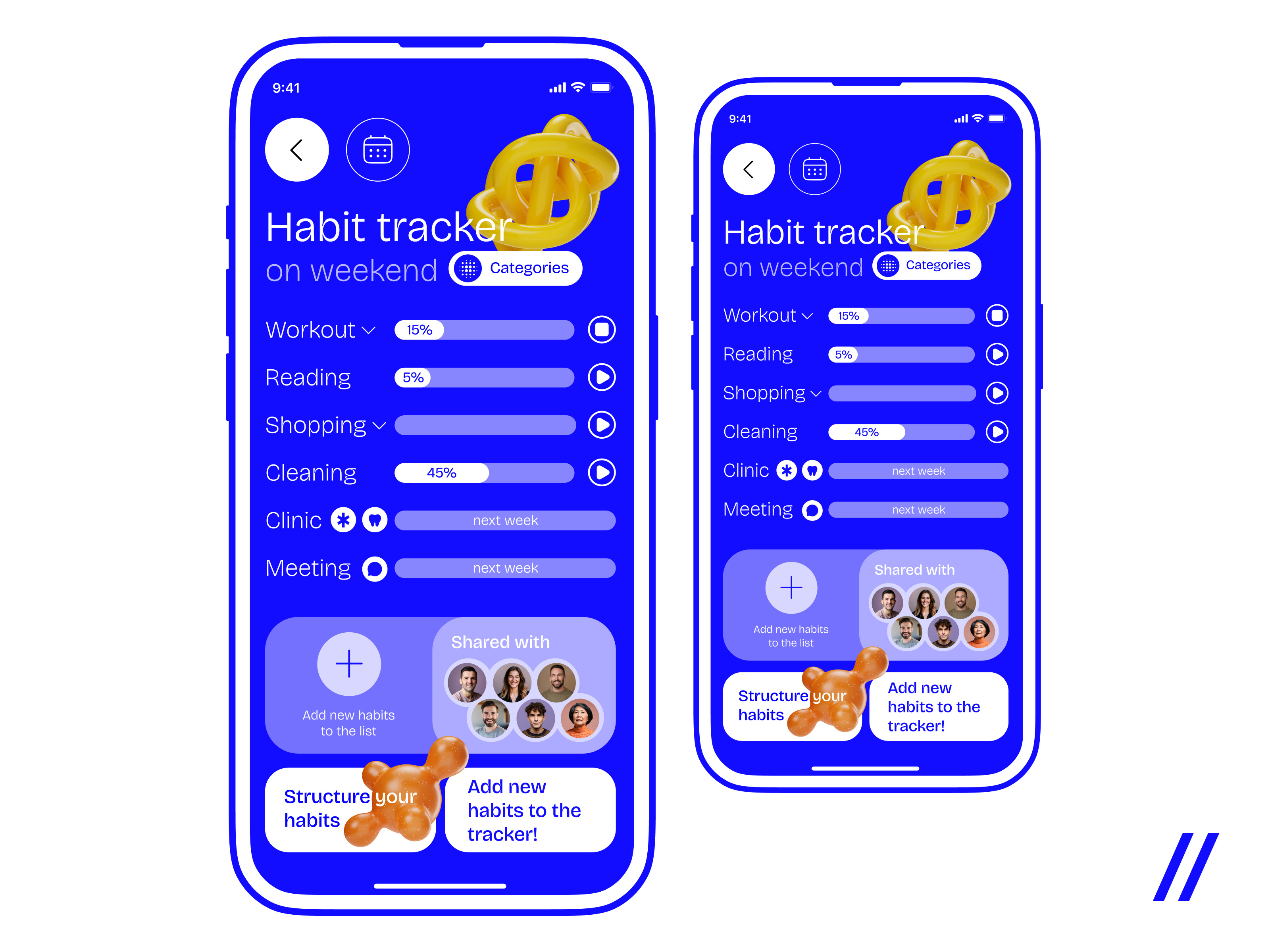 Habit Tracker Mobile iOS App Design Concept by Kristina Taskaeva for ...