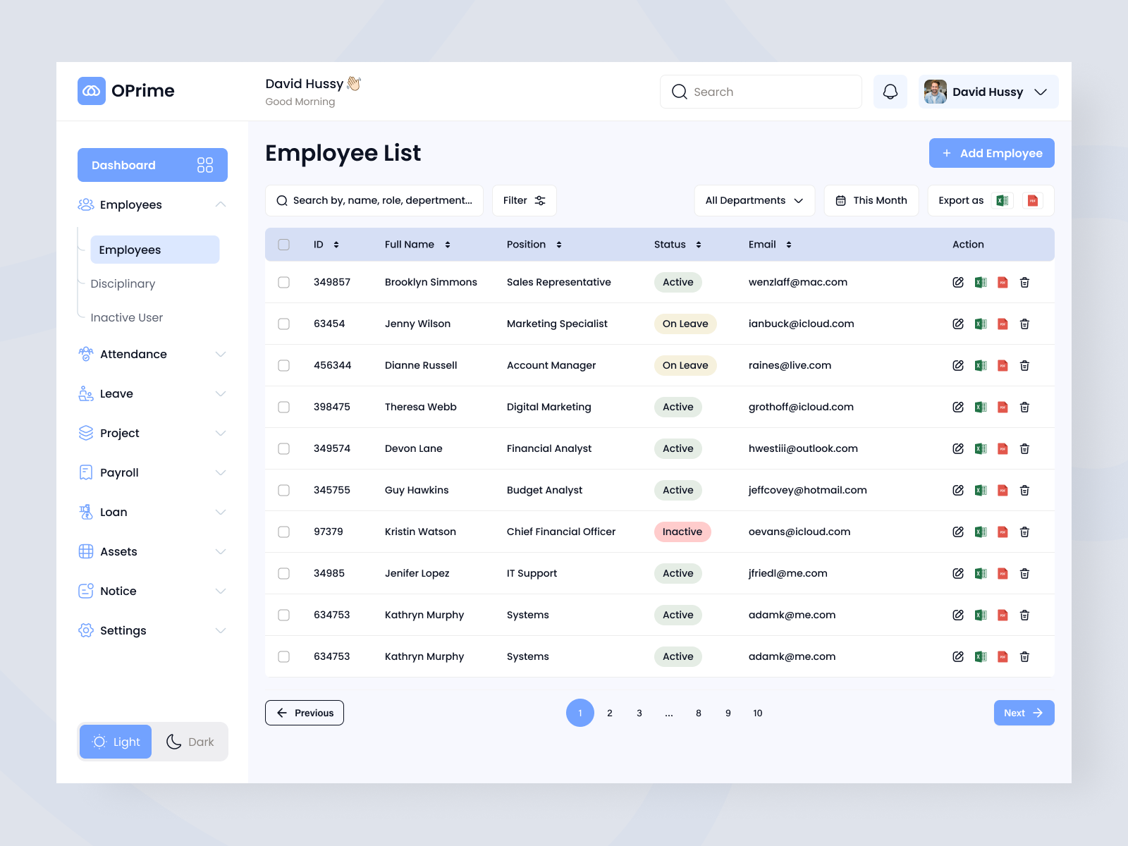 HRM Web Application Employee list ui by Ibrahim | Product Designer | UX ...