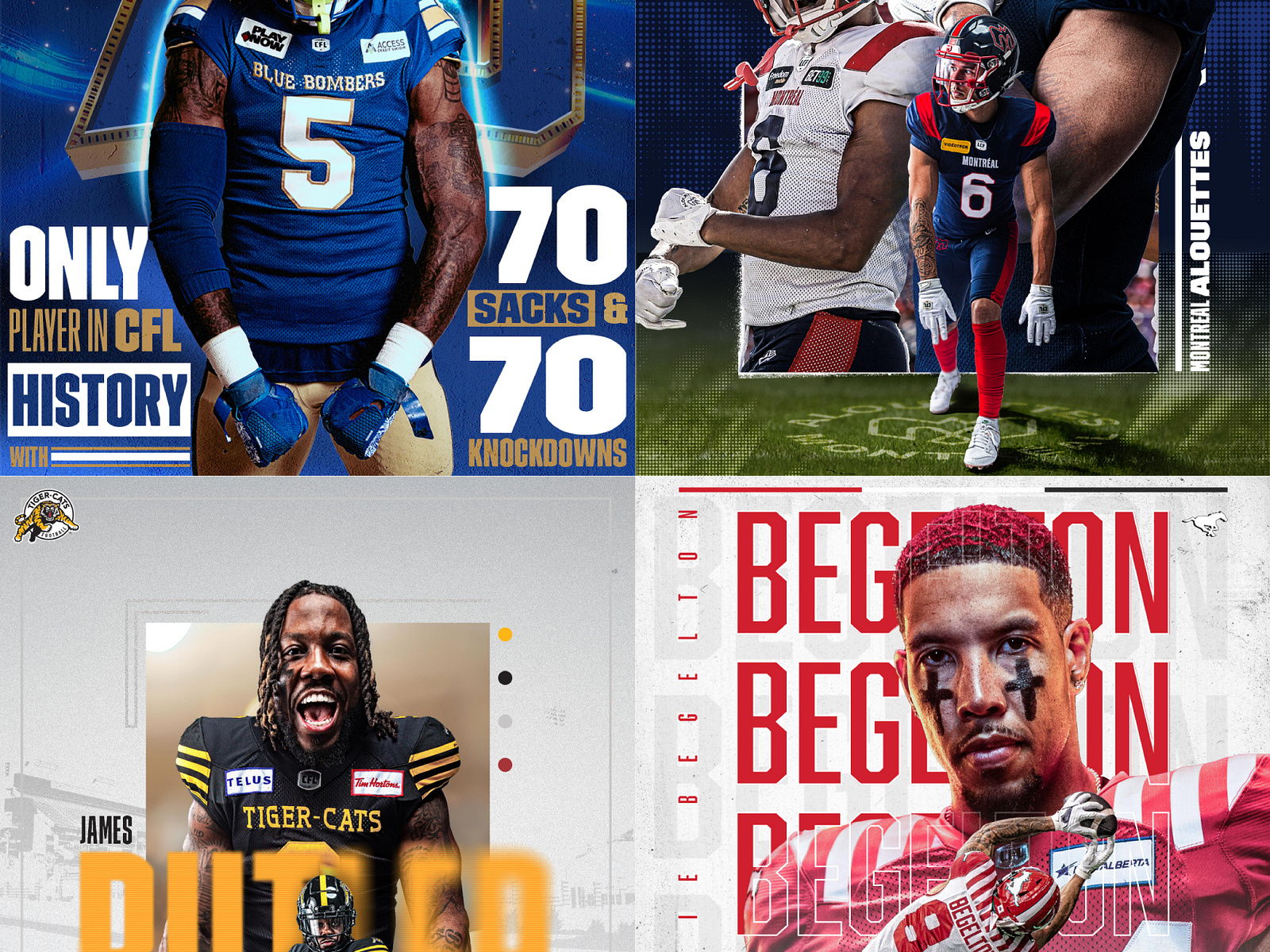 CFL Player Graphics by Brad Dale on Dribbble
