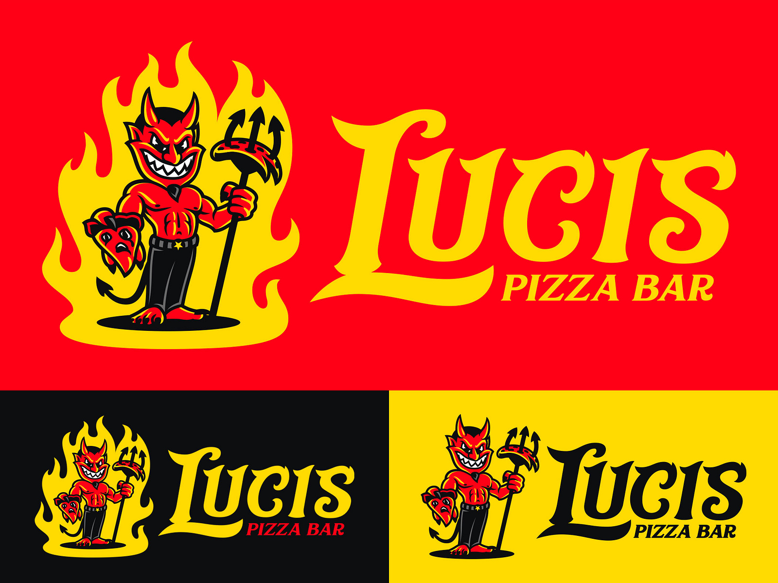 Lucifer Logo Cartoon | Satan Pizza mascot by Derrick Stratton on Dribbble