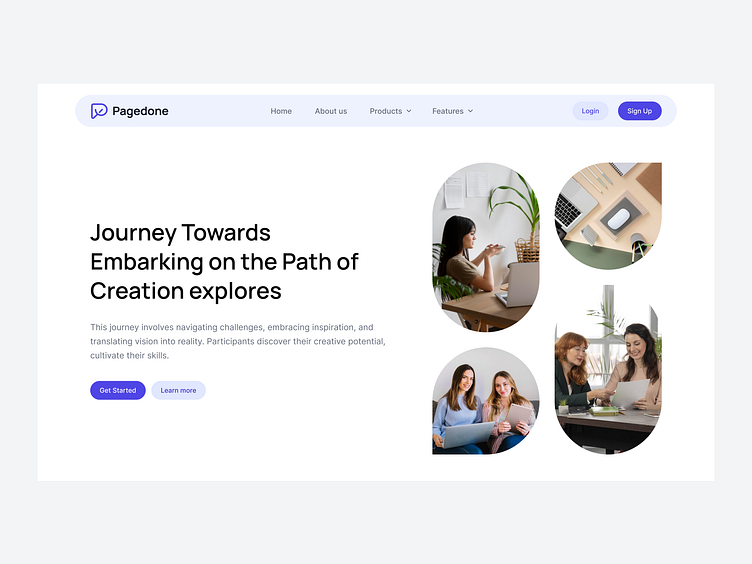 Simple hero section with creative image by Pagedone on Dribbble
