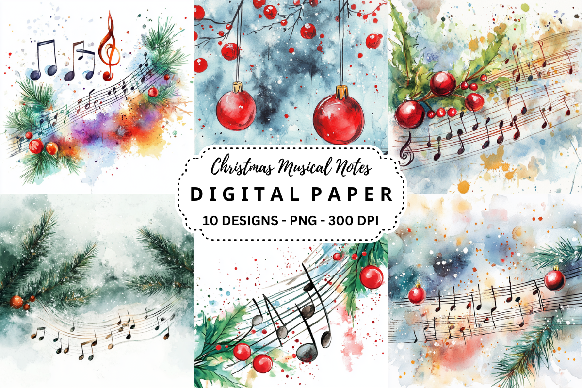 Christmas Musical Notes Background by Adrian on Dribbble