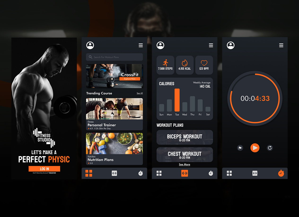 Fitness Studio App Interface & Prototype Design by Emon Ahmed on Dribbble