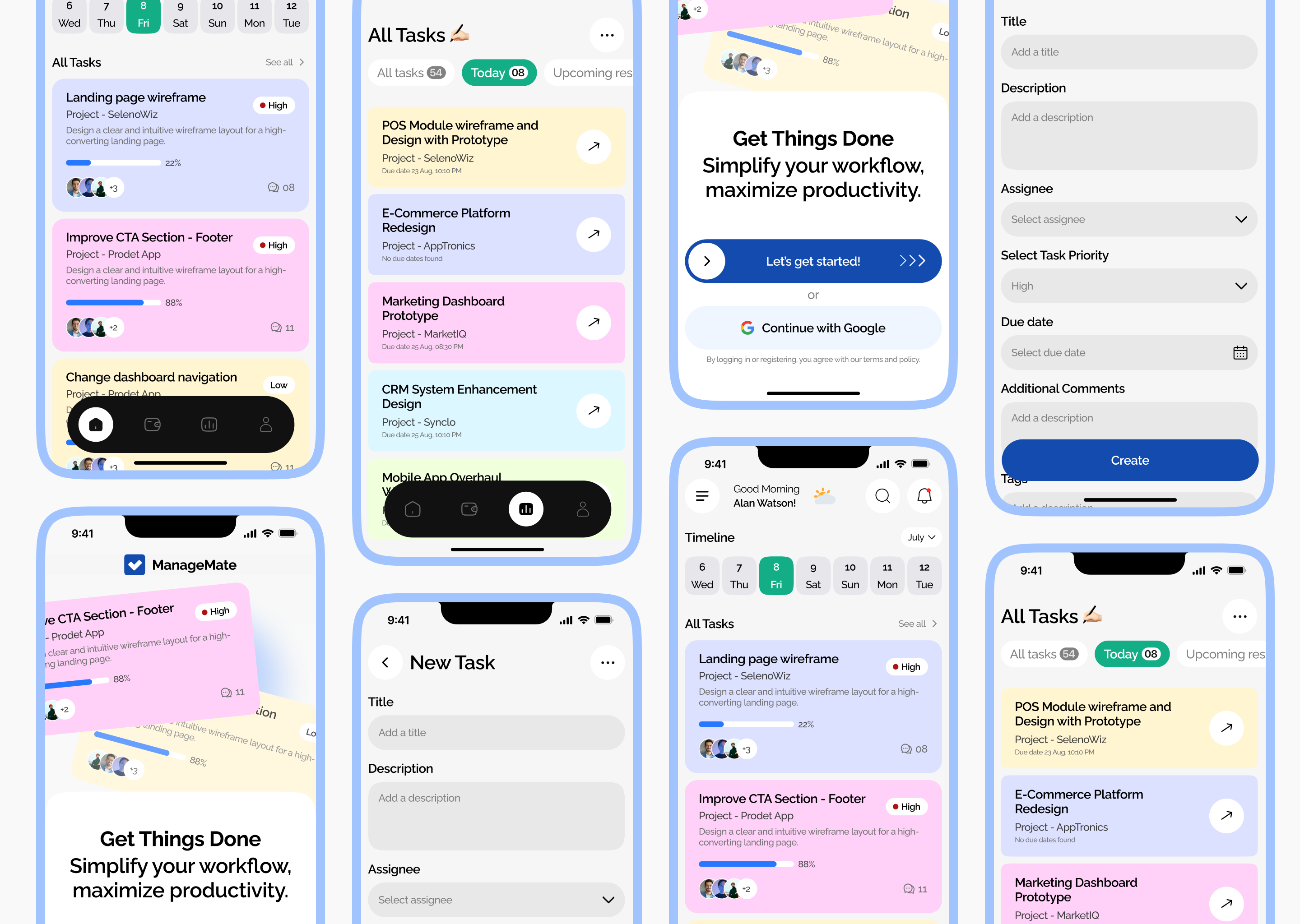 Task Management App UI Design - ManageMate by TJCG on Dribbble