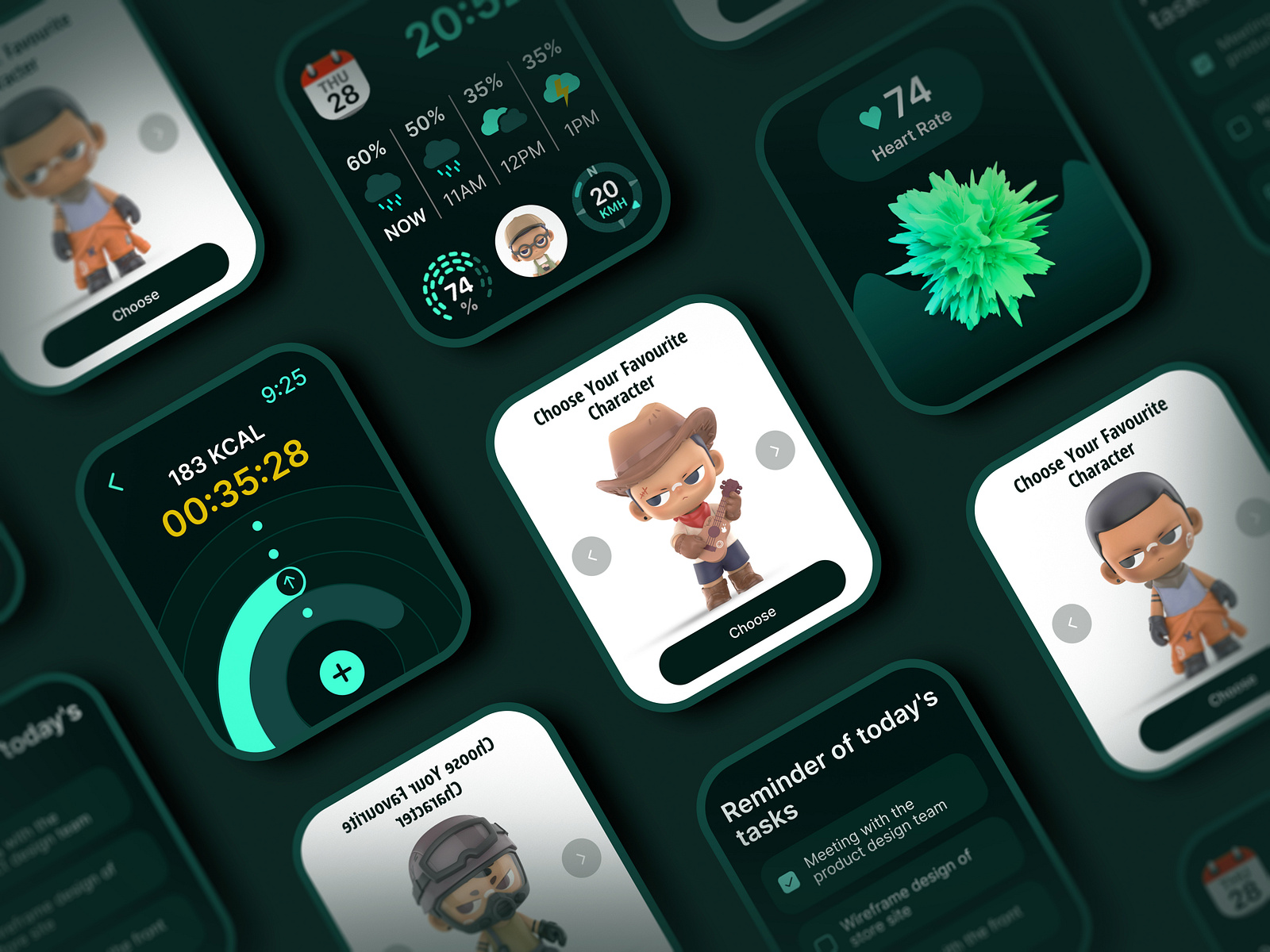 Apple Watch UI by mahdi.agn for Border on Dribbble